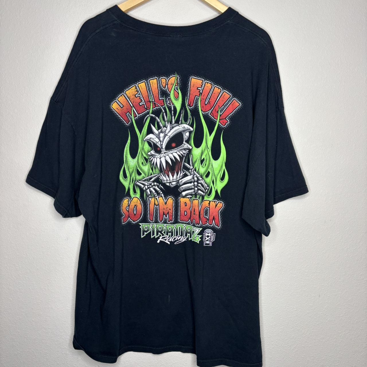 “Hell’s full so I’m back” Piranaz Racing tshirt Size... | Depop