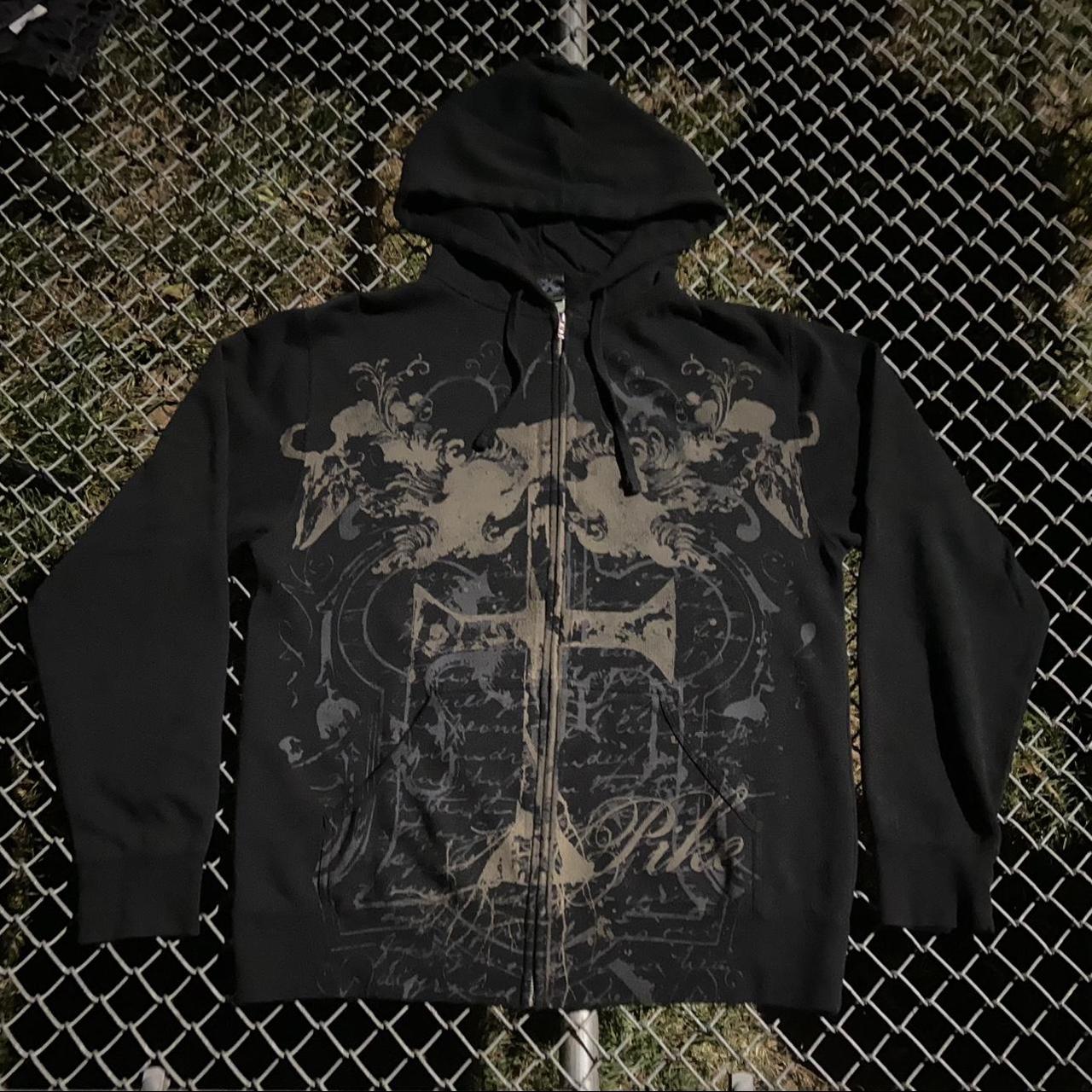 VINTAGE Y2K GOTHIC AFFLICTION STYLE AMAZING ZIP... - Depop