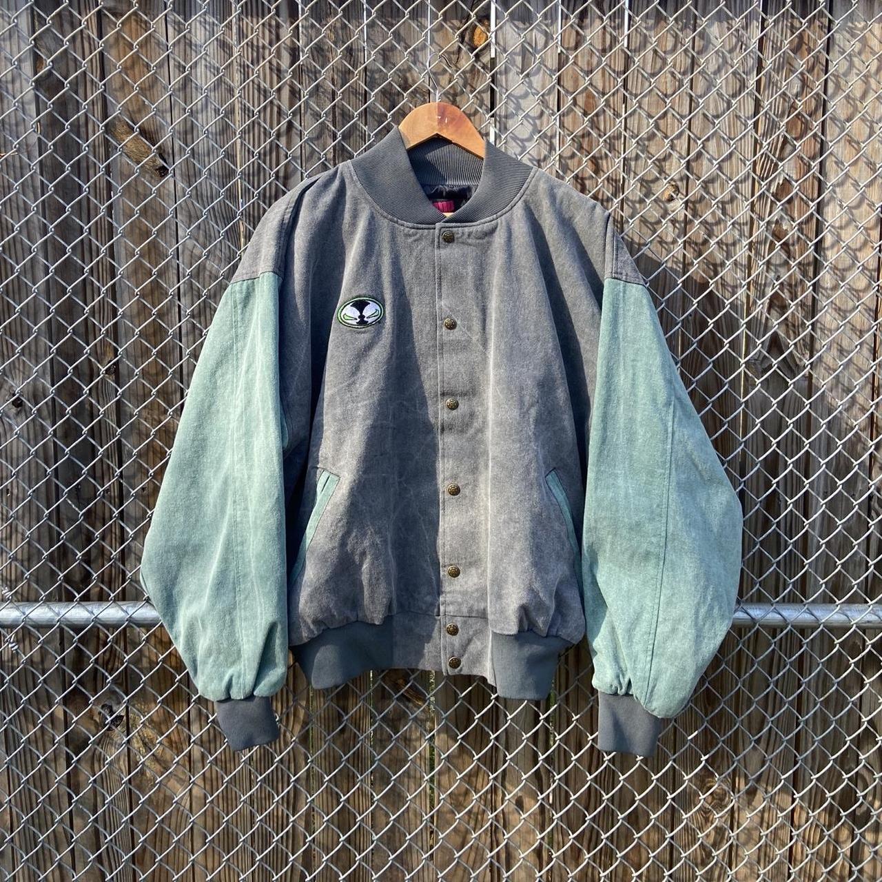 Vintage Spawn Denim Varsity Jacket Size: XL NEXT... | Depop