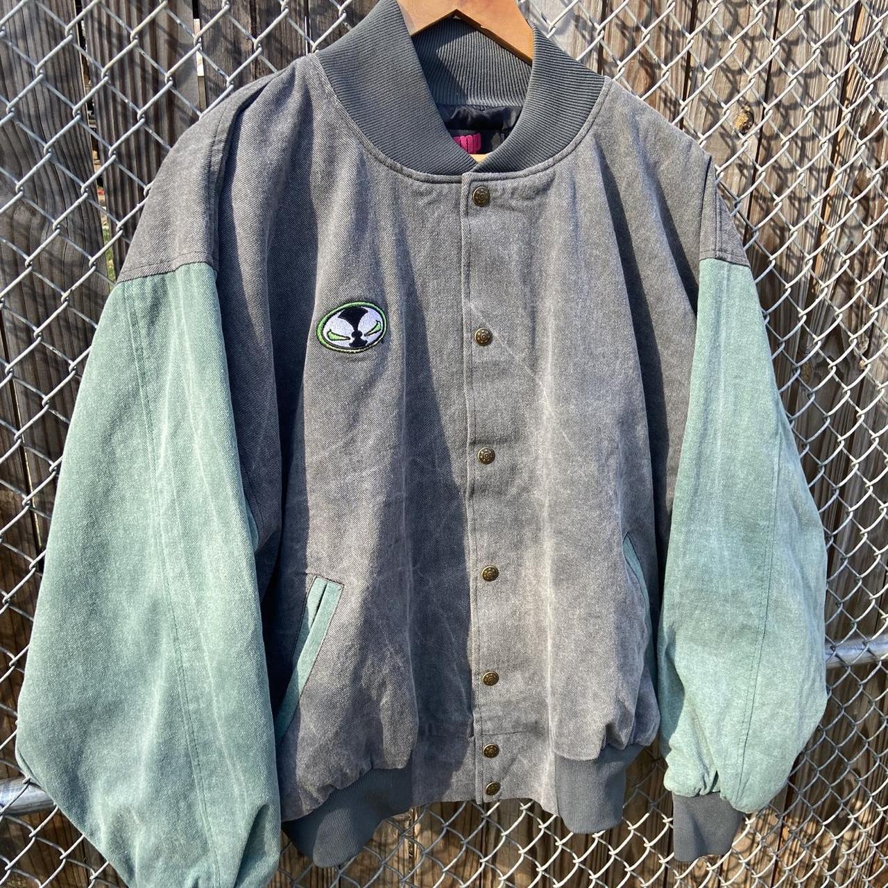 Vintage Spawn Denim Varsity Jacket Size: XL NEXT... | Depop