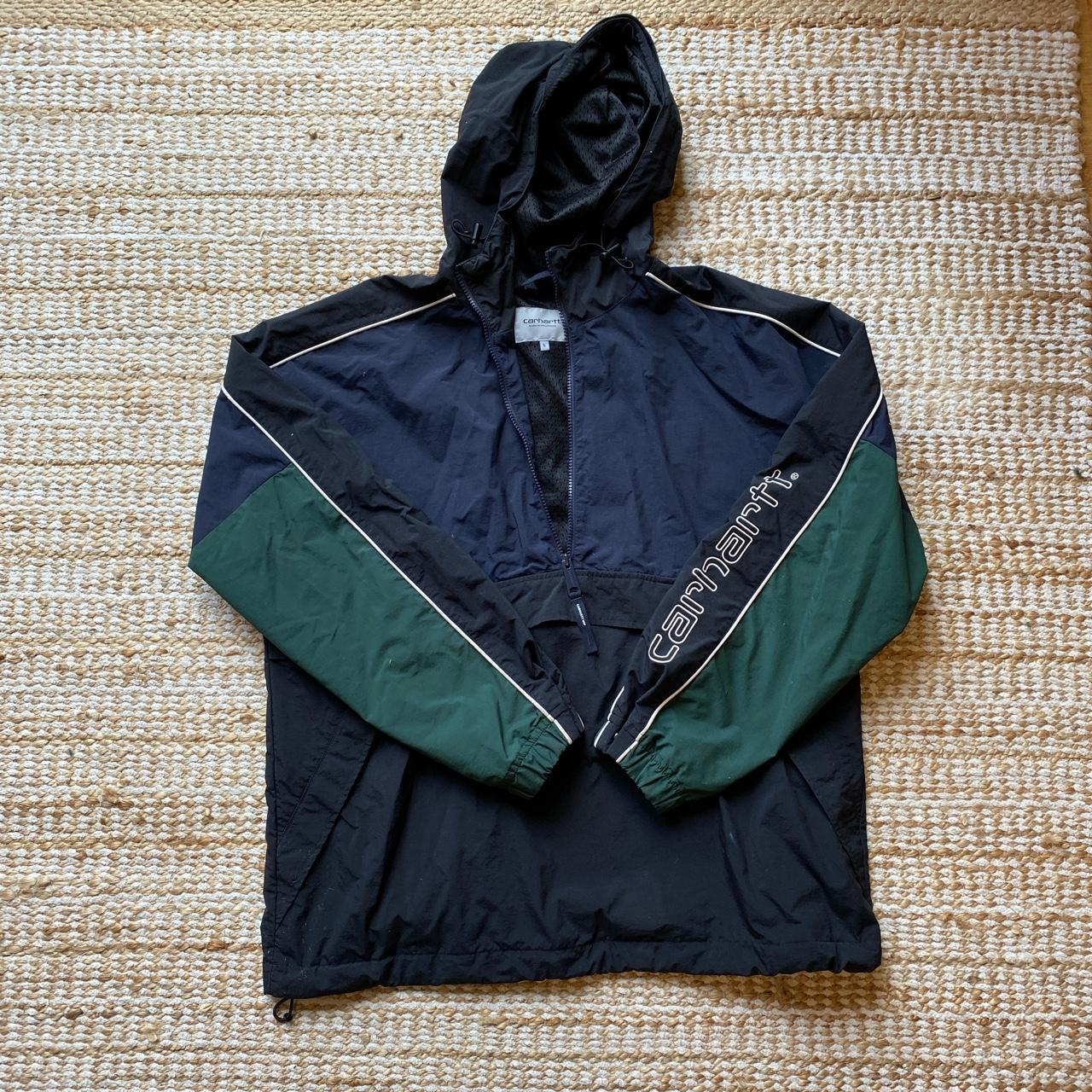 Carhartt pullover raincoat with front pocket and... - Depop