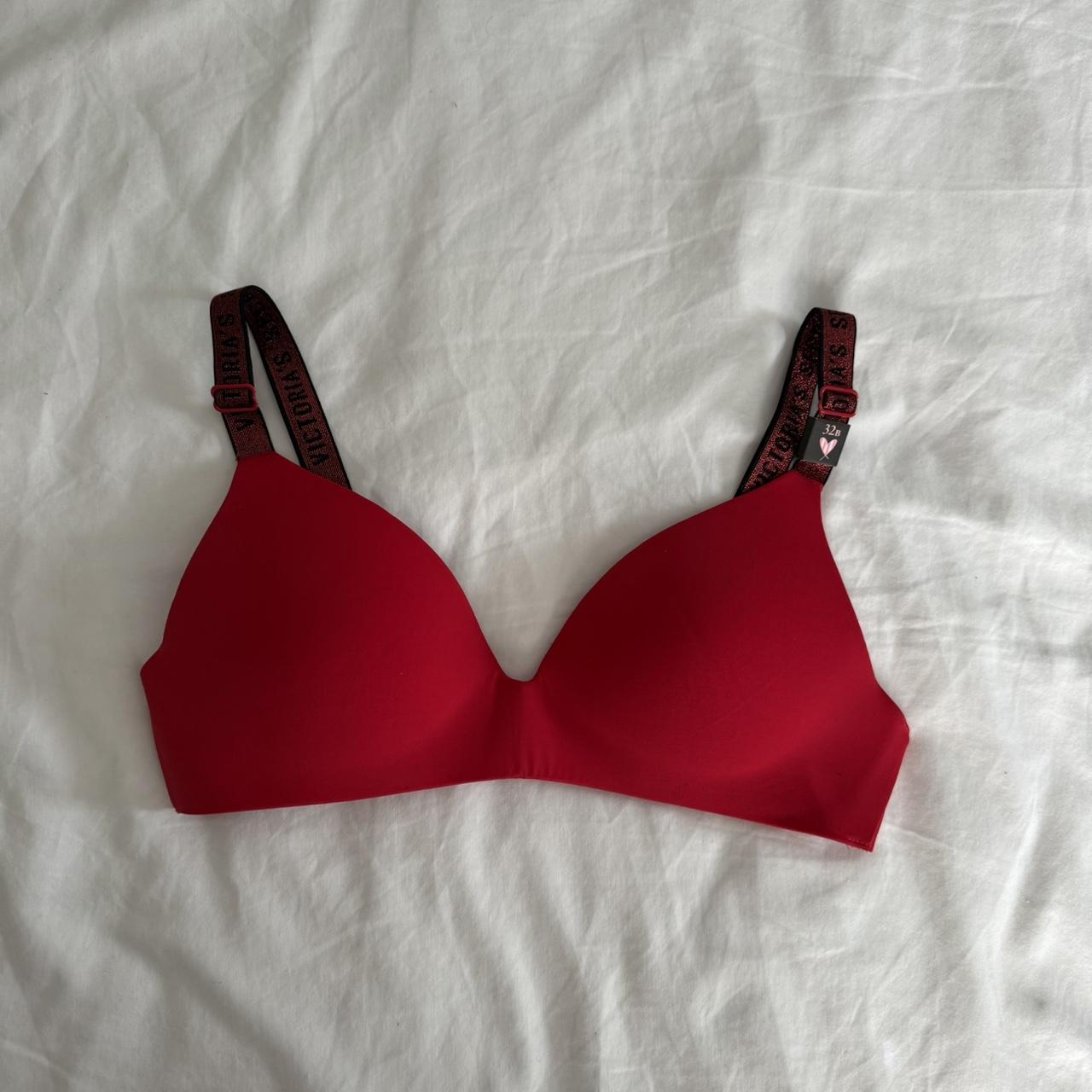 red seamless bra from victoria secret ️ brand new |... | Depop