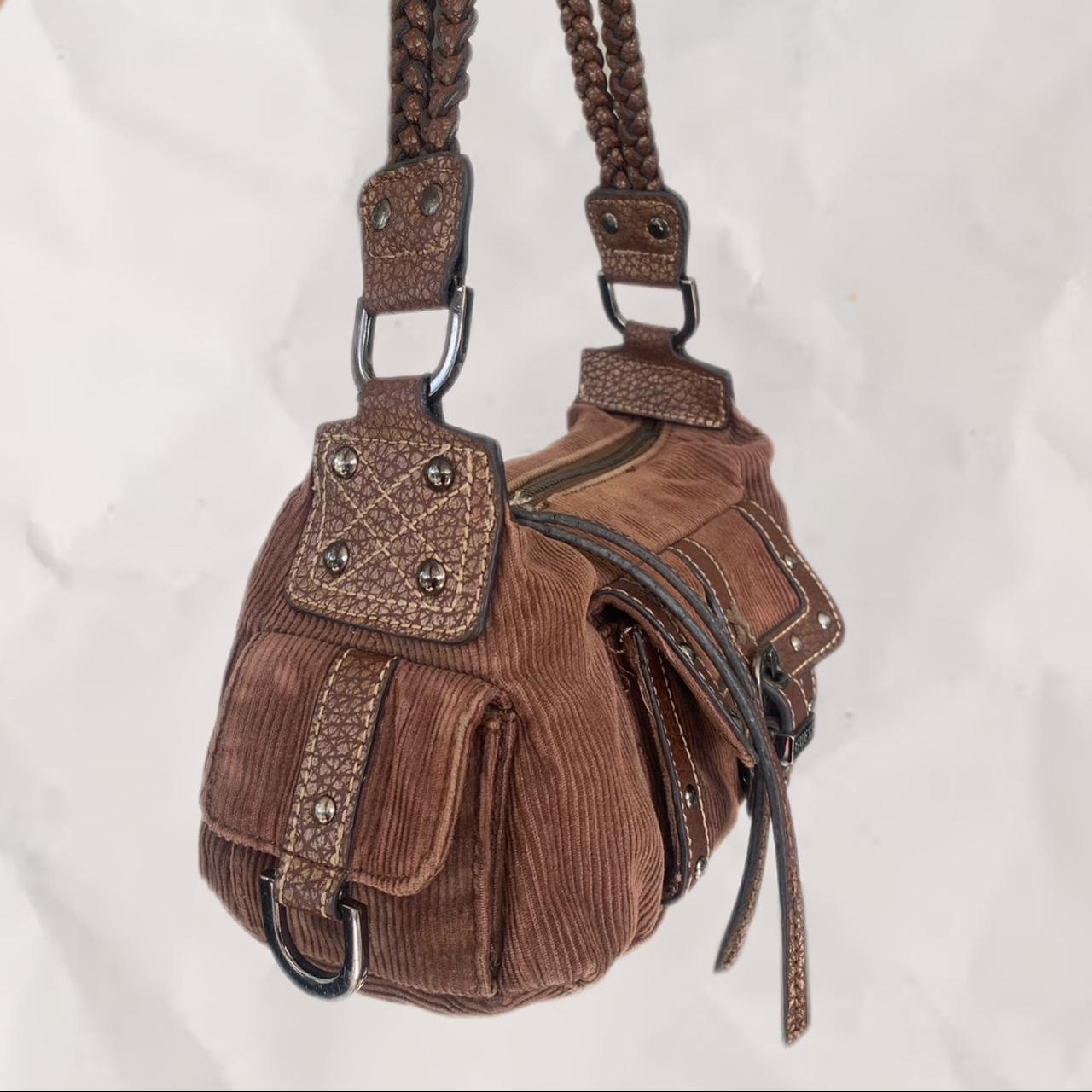 Vintage Brown Guess Bag Y2k Corduroy Shoulder Bag Depop