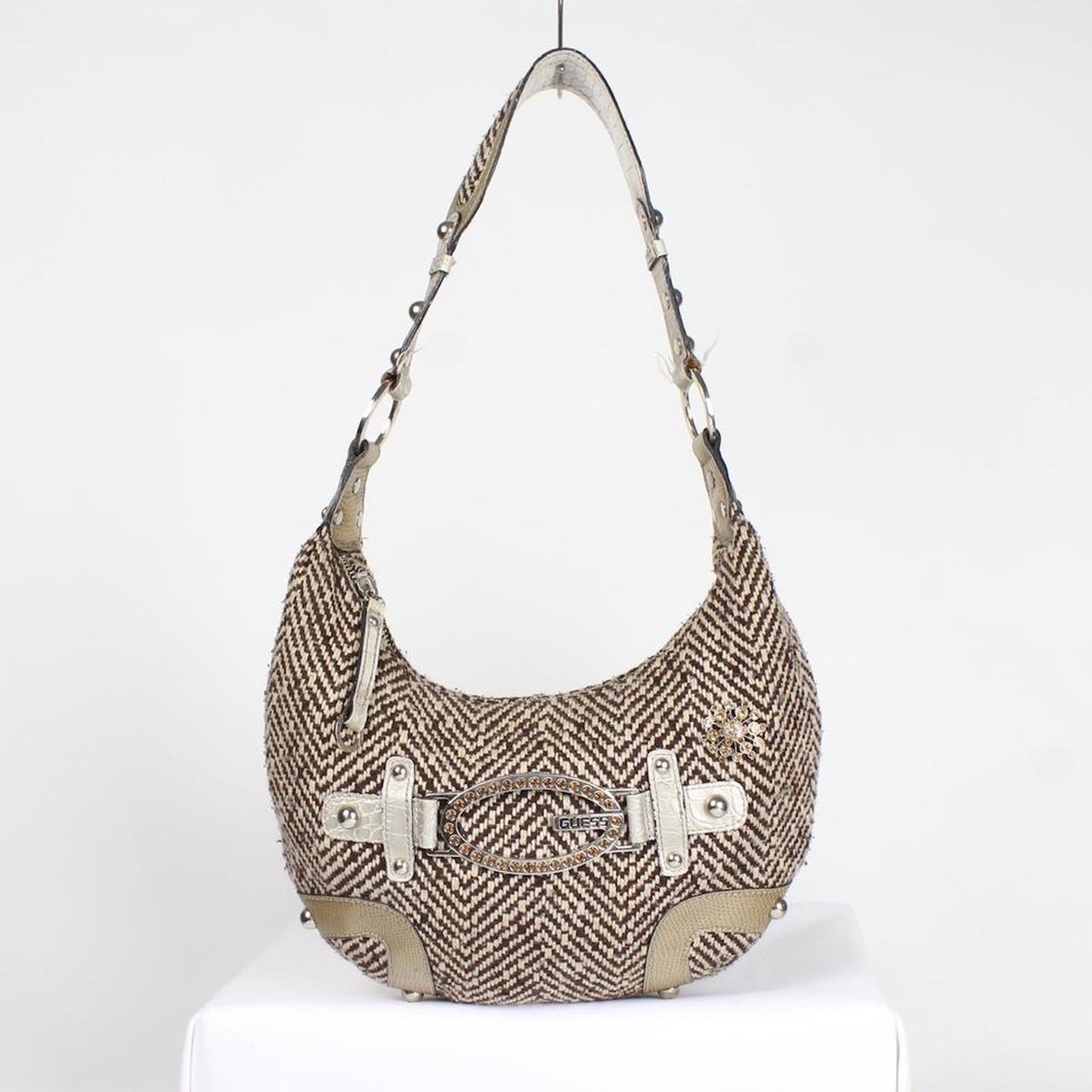 Vintage Beige Brown Guess Bag With Statement G Depop