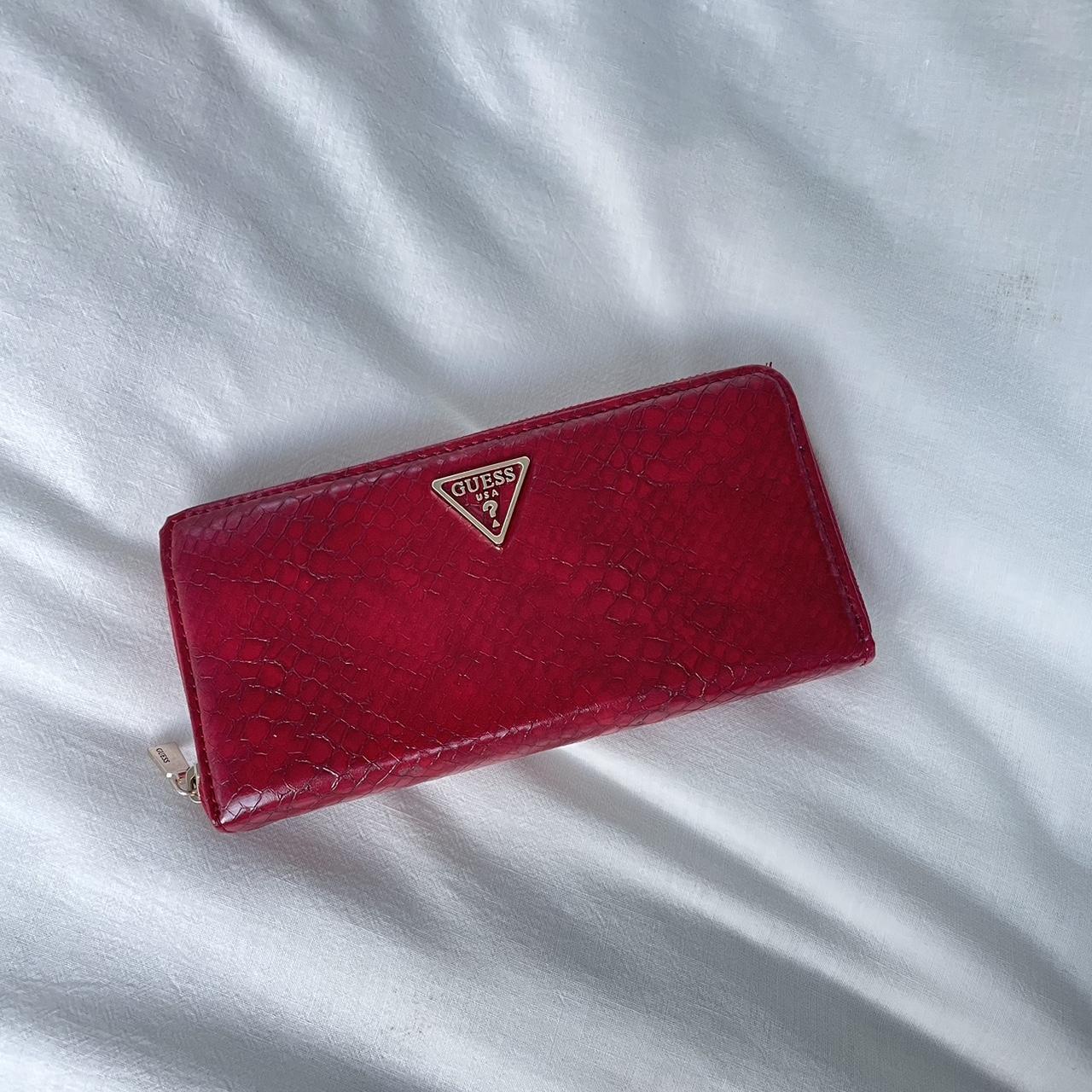 Red crocodile Guess wallet - Depop