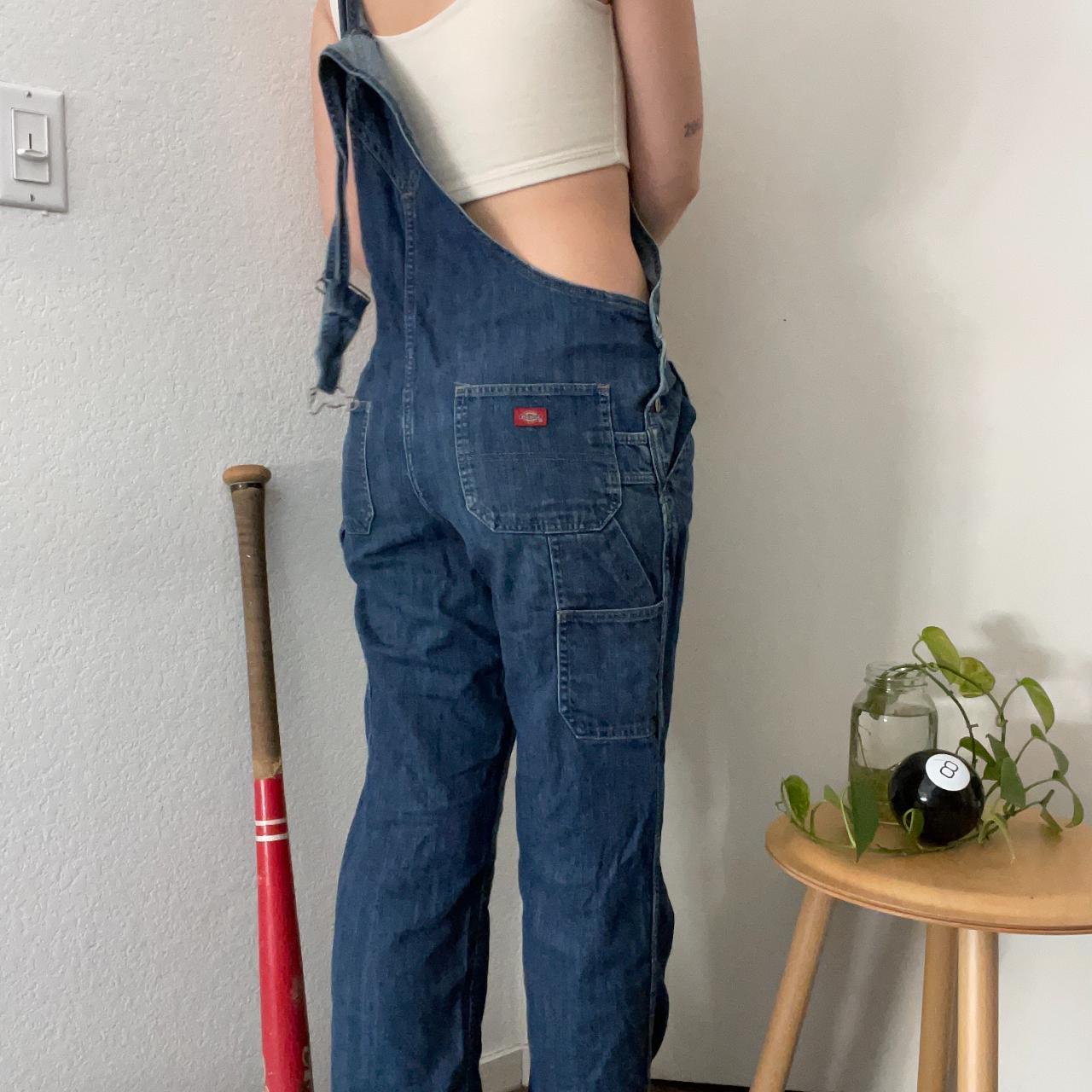 Dickies Denim Overalls 🌷Size: S Flat-lay... - Depop