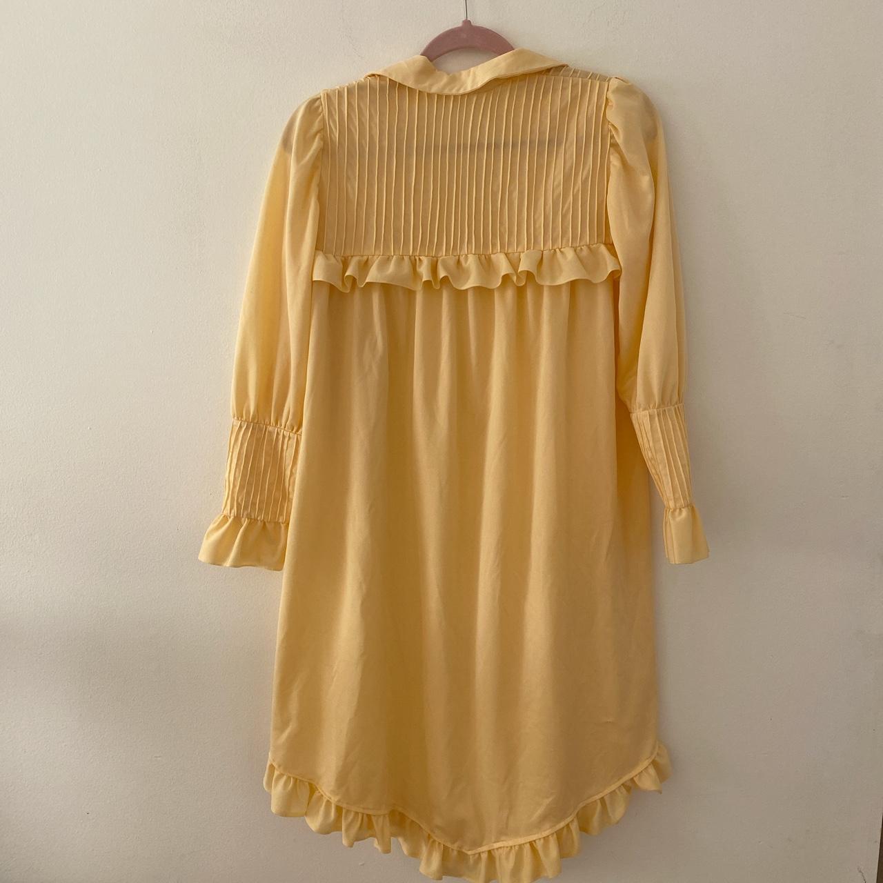 Women's Cream and Yellow Dress | Depop