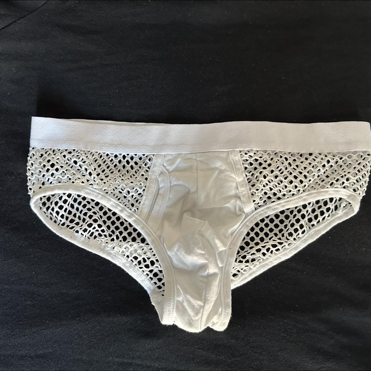 Men’s brief with mesh side and full mesh back, size... - Depop