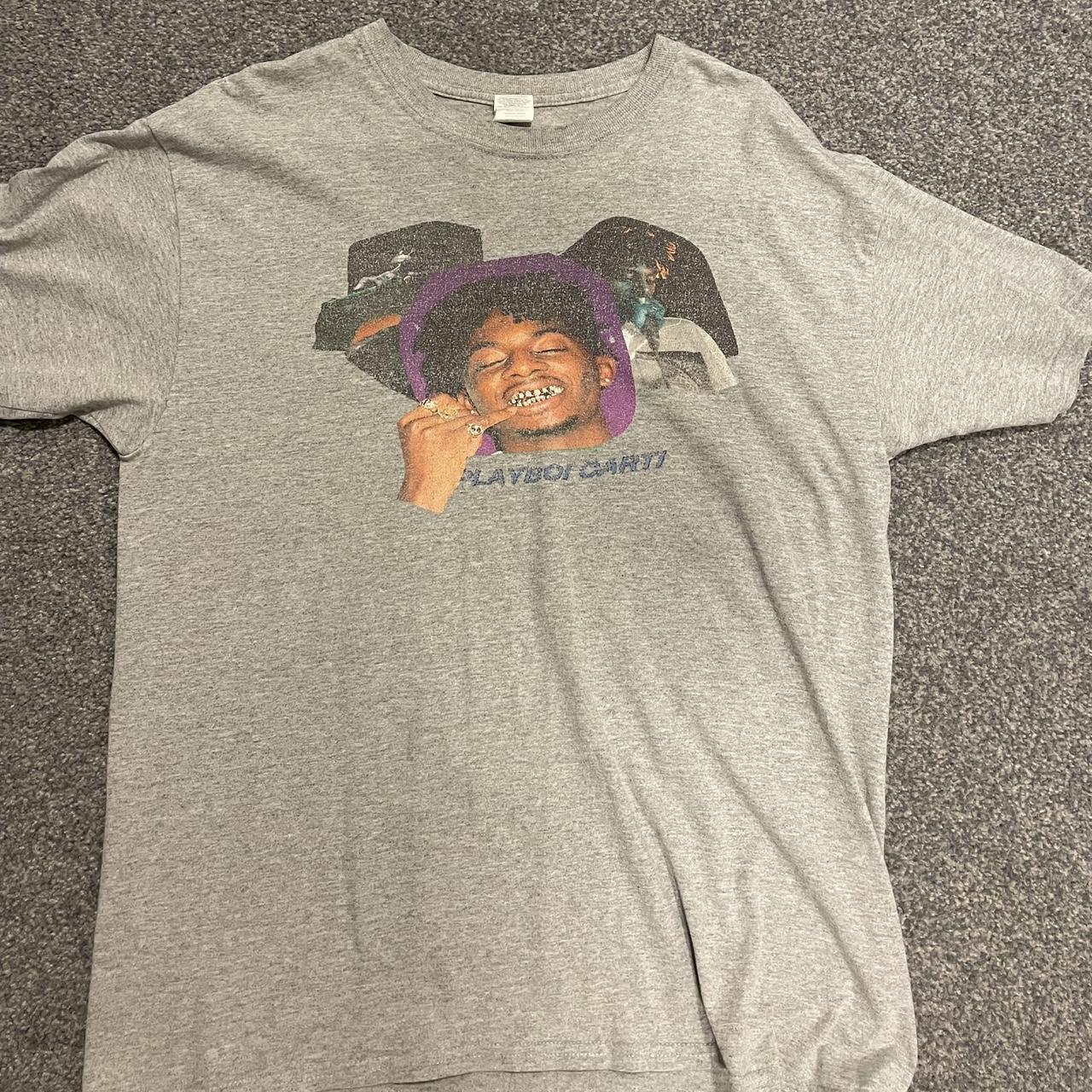 Men’s grey playboi Carti t shirt Size large... | Depop