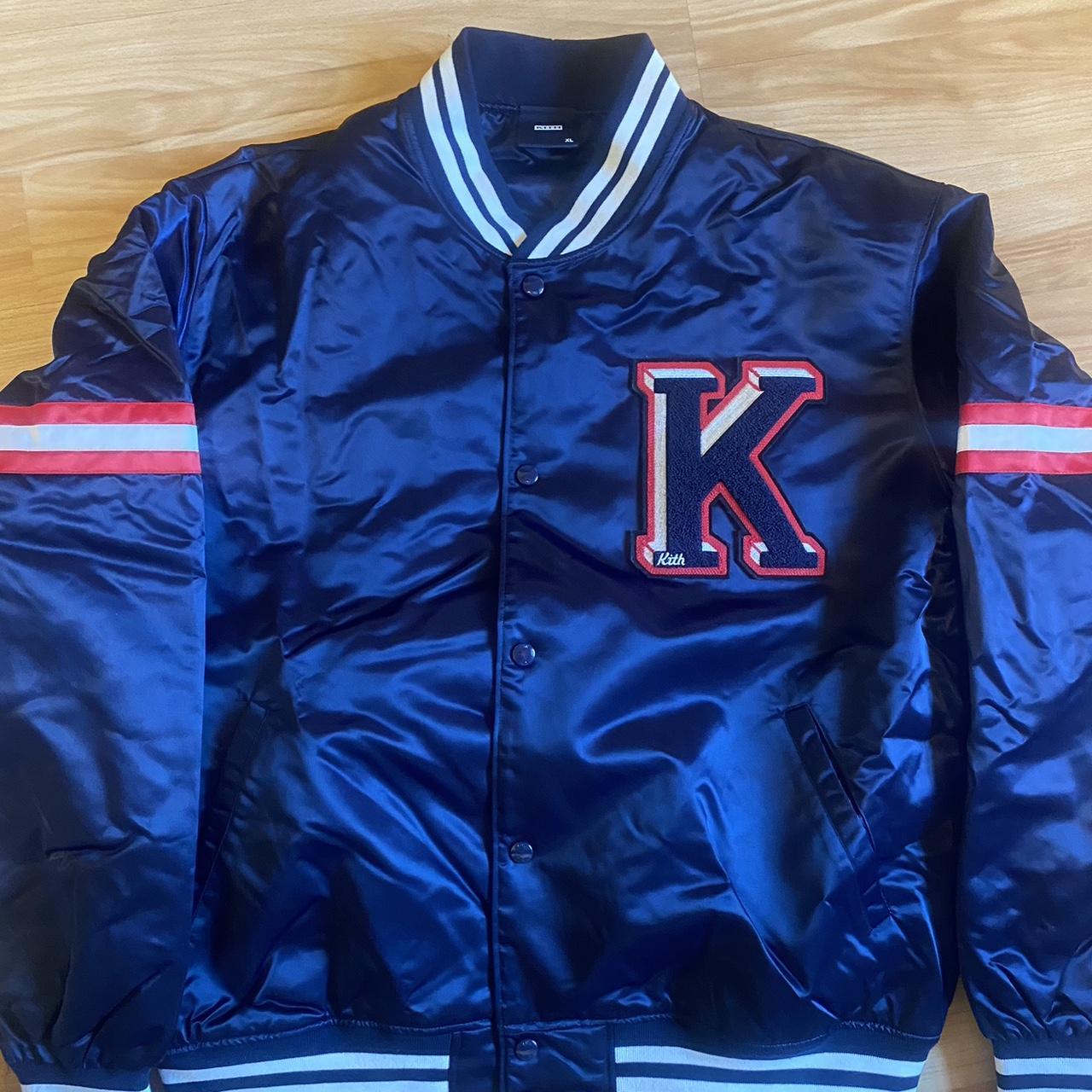 Blue kith varsity jacket. - Depop