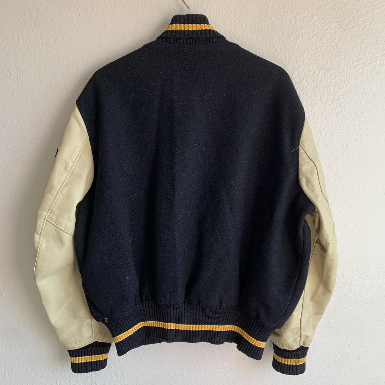 80s DeLong Varsity Jacket Size XL 27” x 27” , 25”... - Depop
