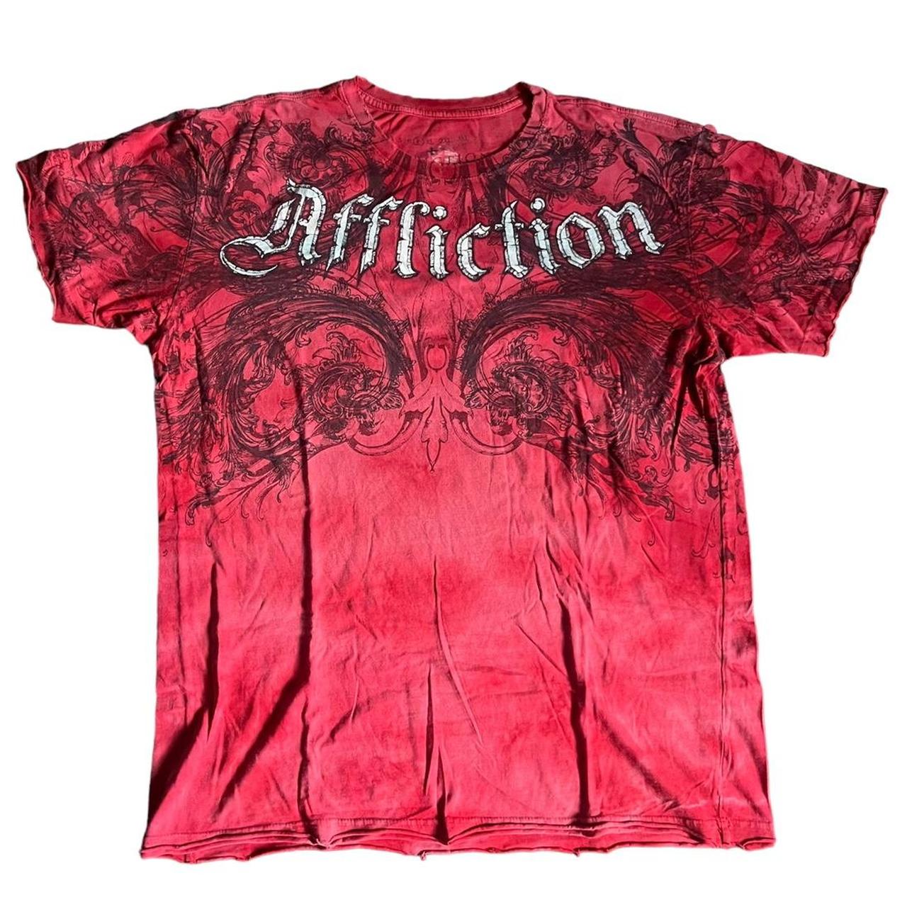 vintage red affliction t shirt belonged to my... - Depop