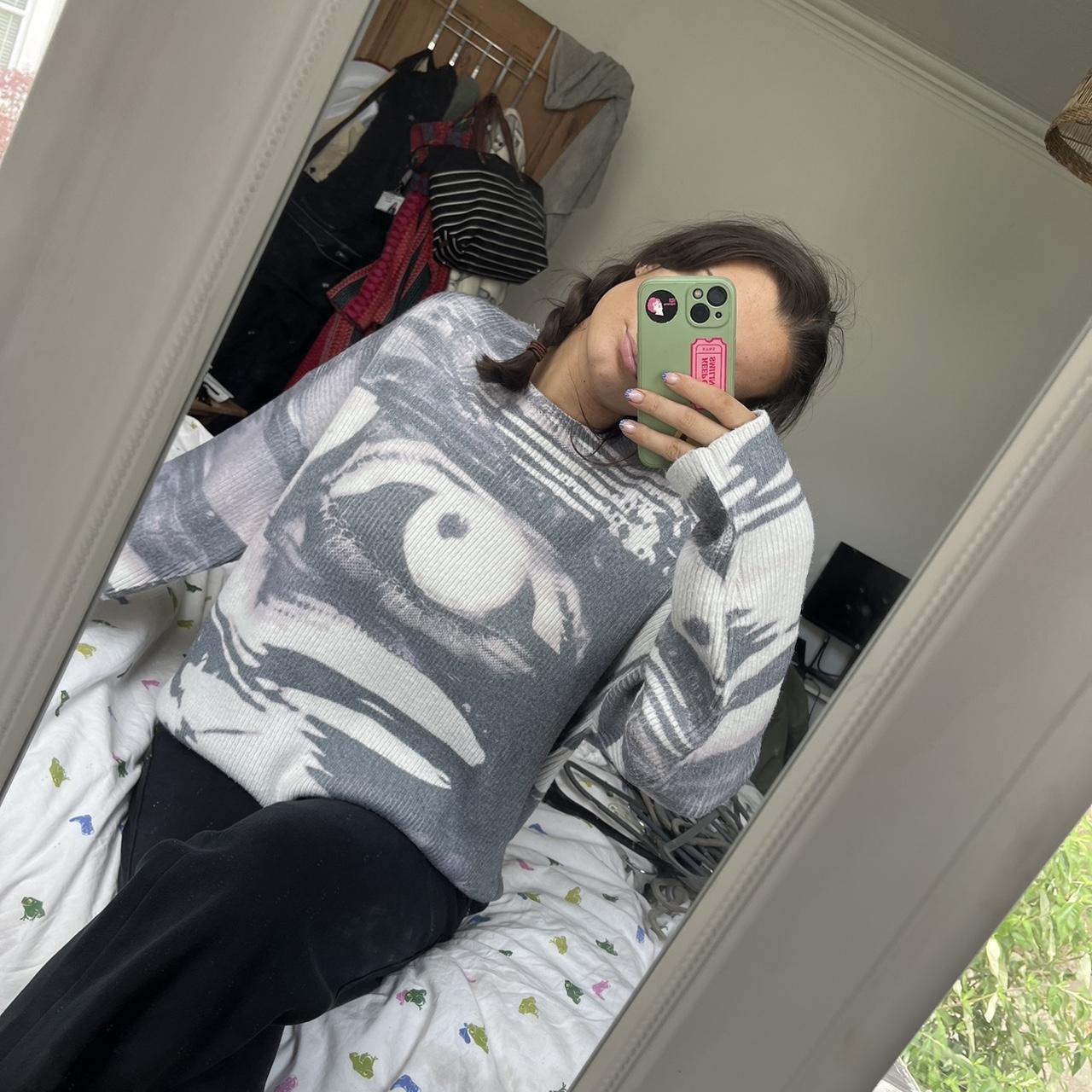 Jaded Ldn eyes on you knit jumper oversized Size small - Depop