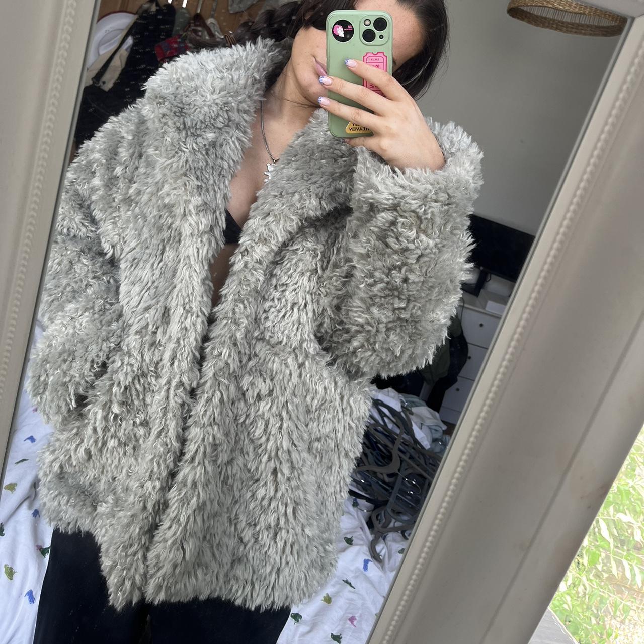 Monki super fluffy fur coat Size M/10 - Depop