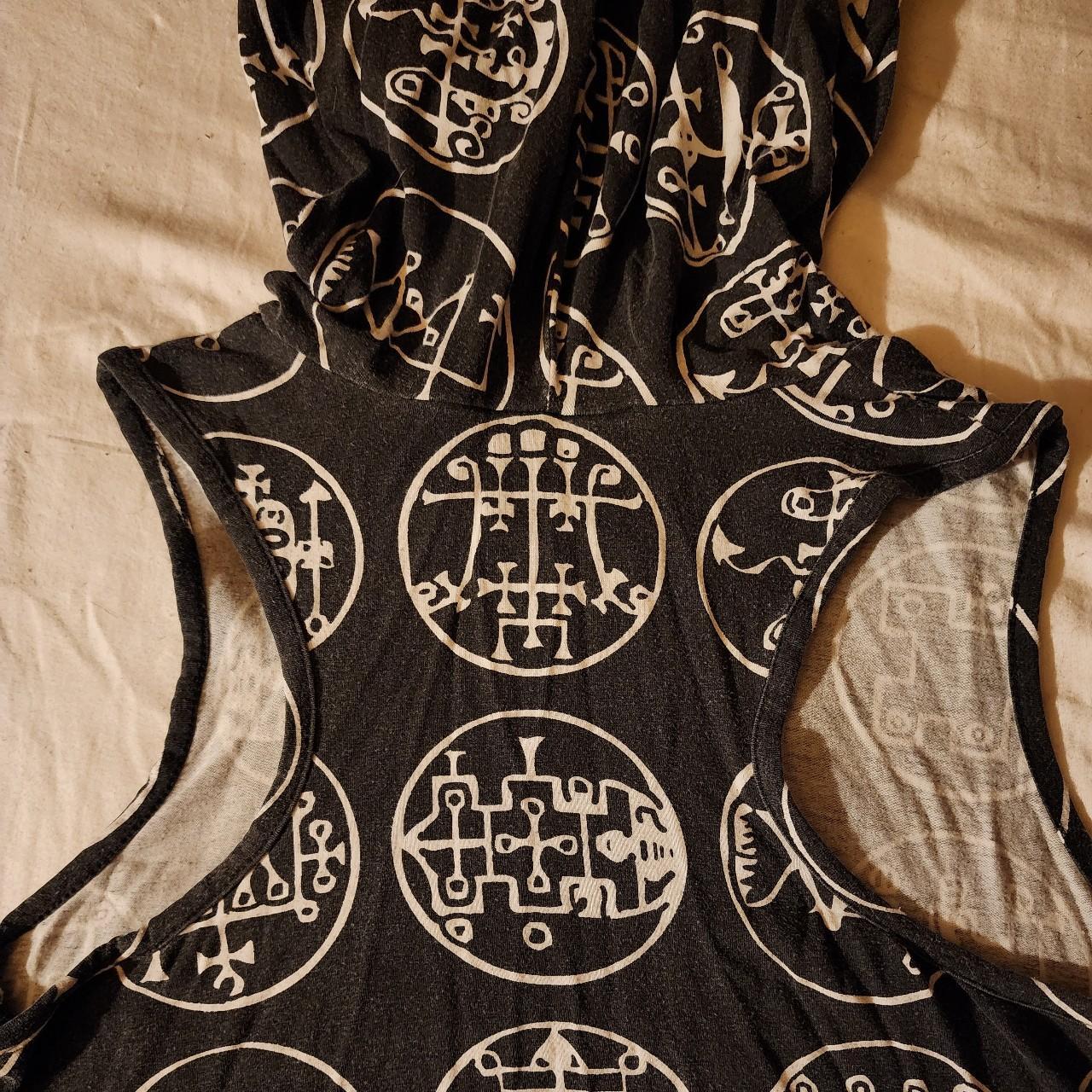 Killstar Women's Black and White Dress | Depop