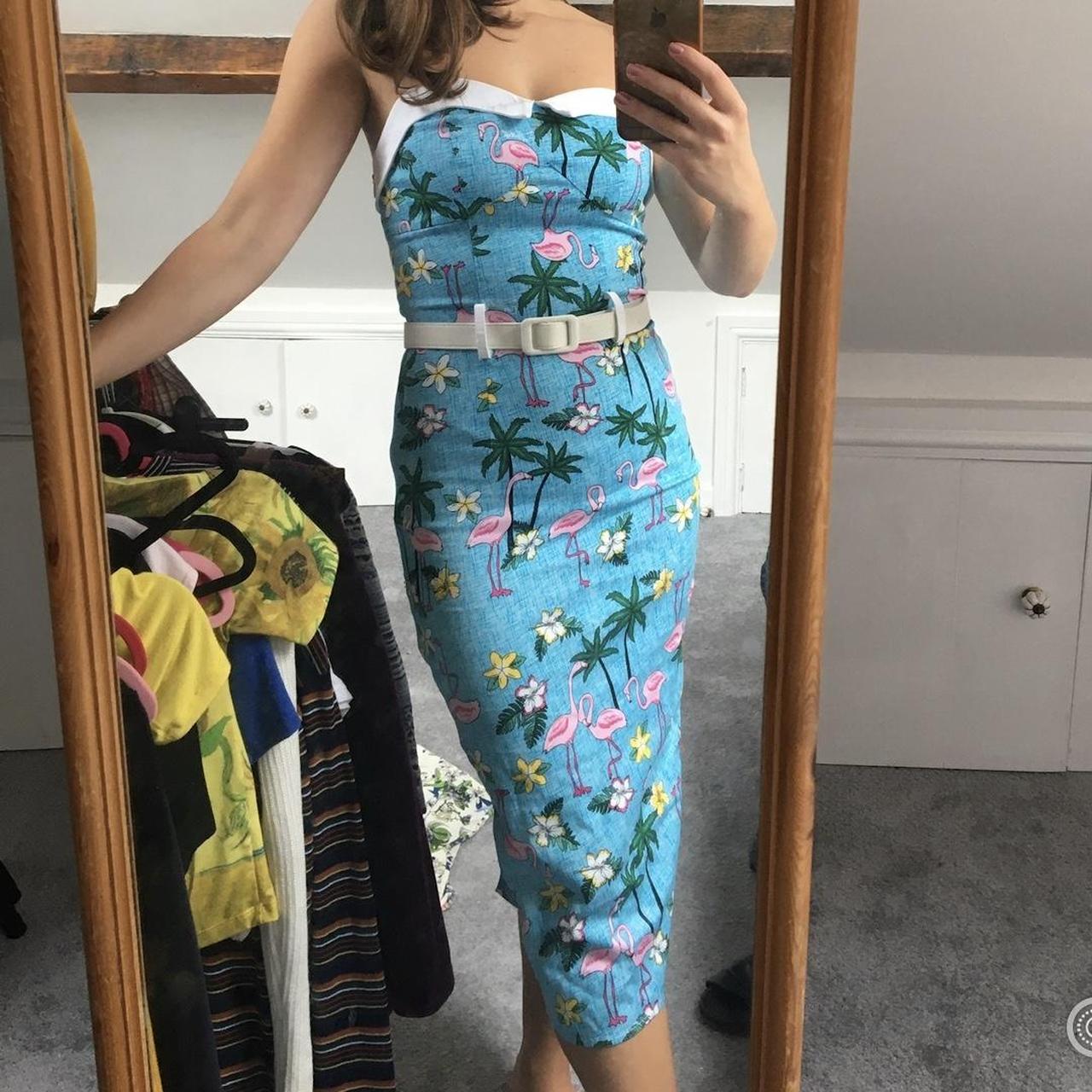 Collectif London 50s style pencil dress, worn once... - Depop