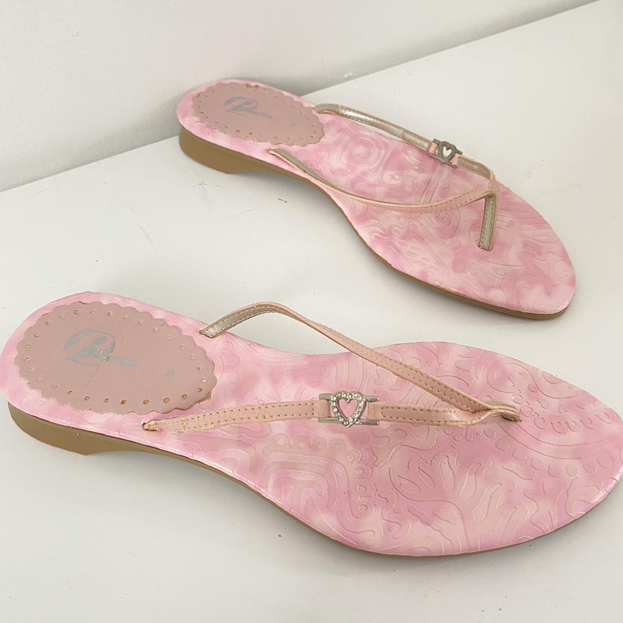 💕y2k heart pink slides 💕 size 39EU 6UK US8 real... - Depop