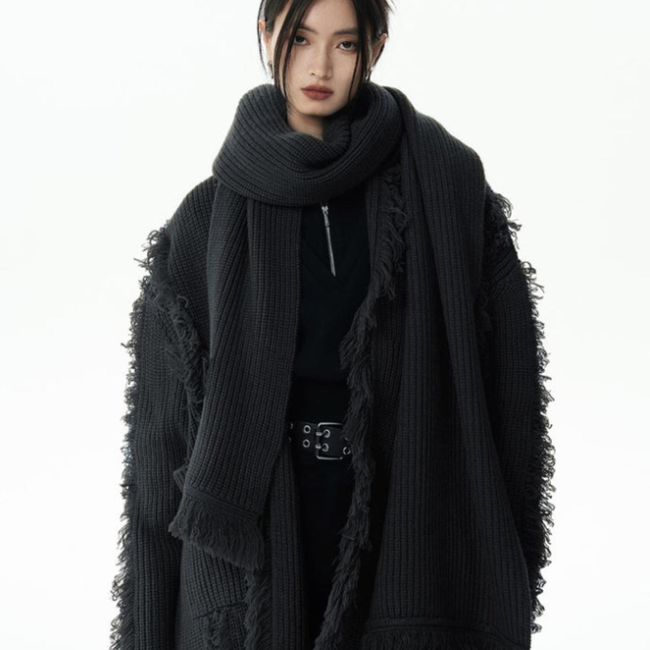 MUKTANK×WESAME LAB Knit Scarf in BLACK Sold... - Depop