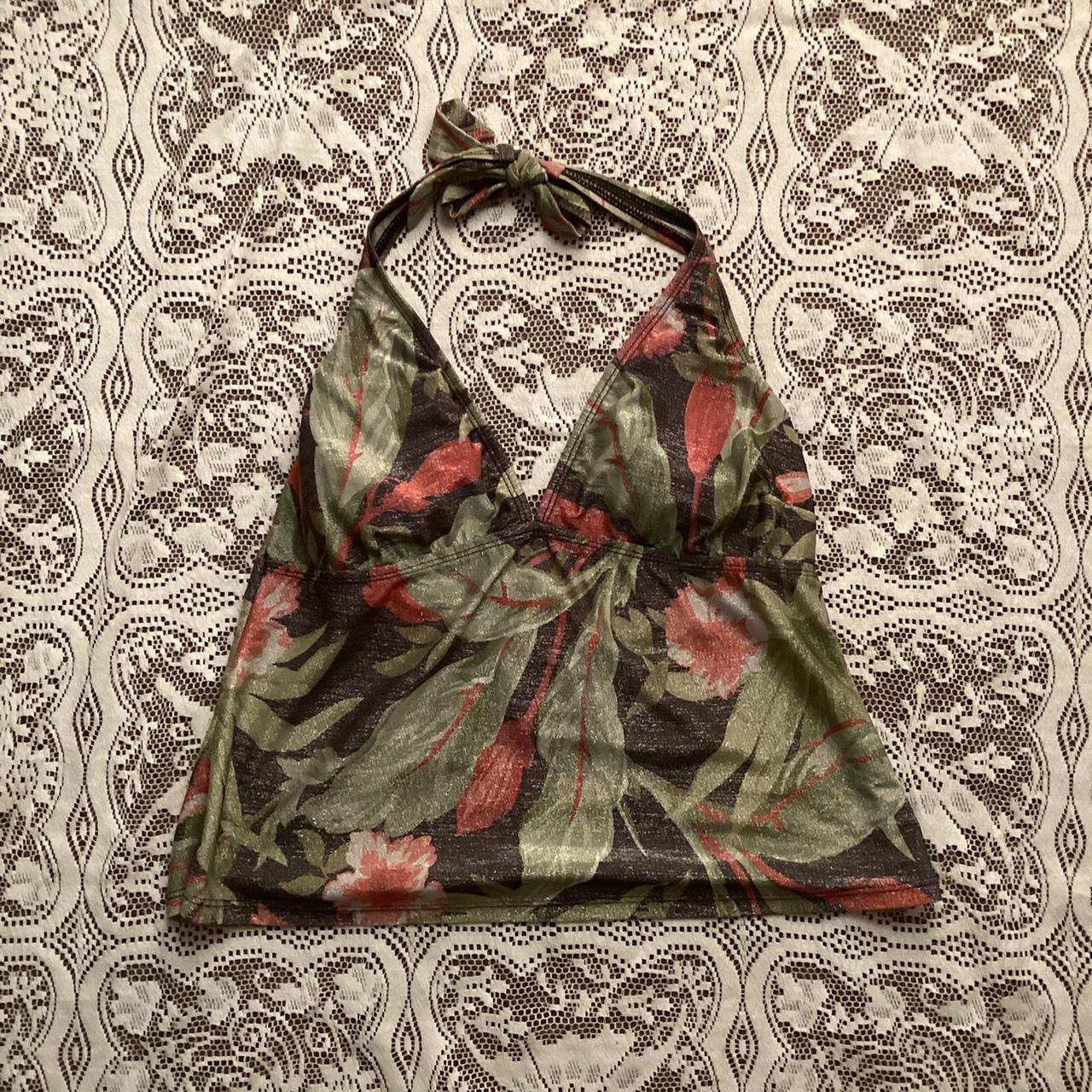 Liz Claiborne tropical halter #2000s #haltertop... - Depop