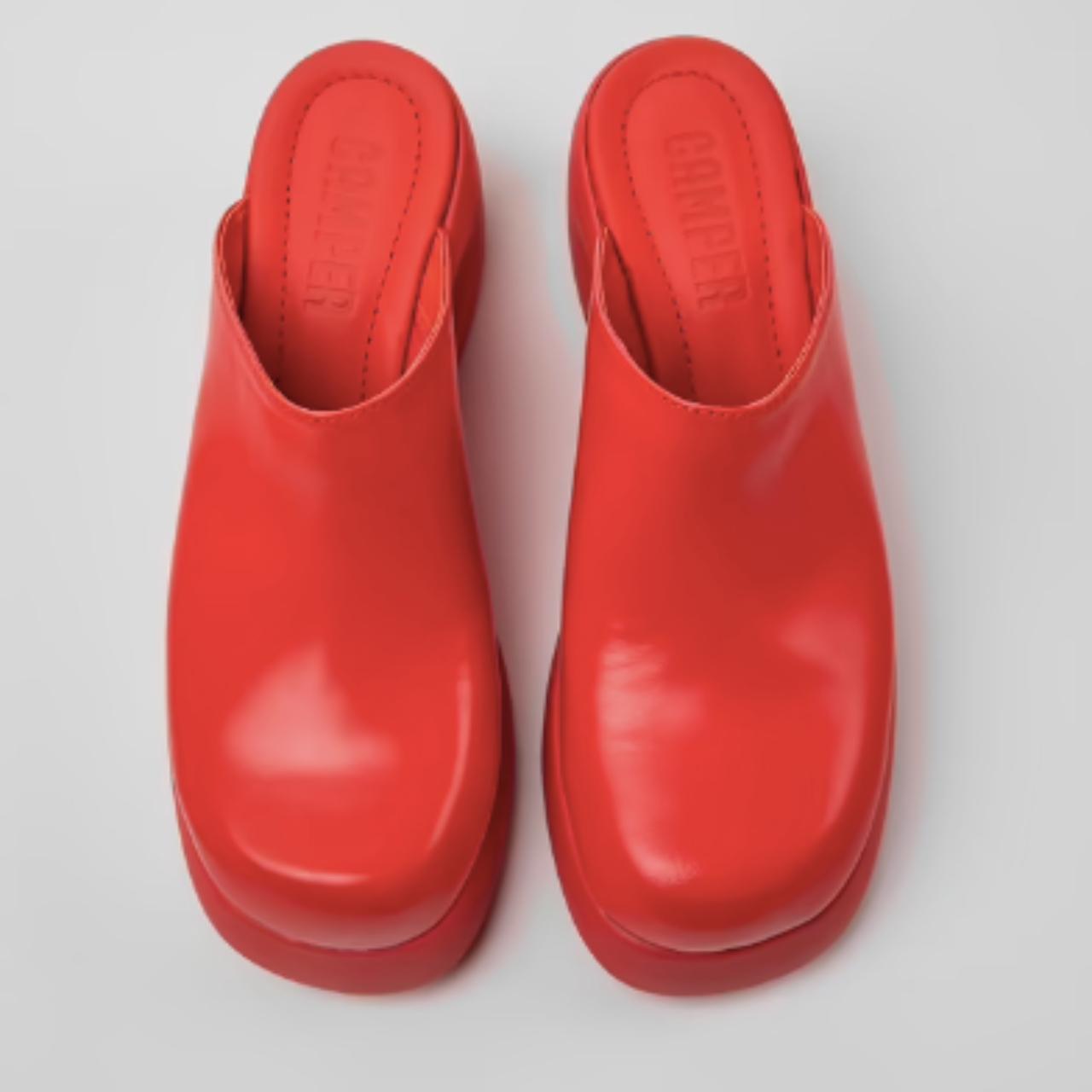 CAMPER KAAH RED MULES Chunky bright red mules/clog... - Depop