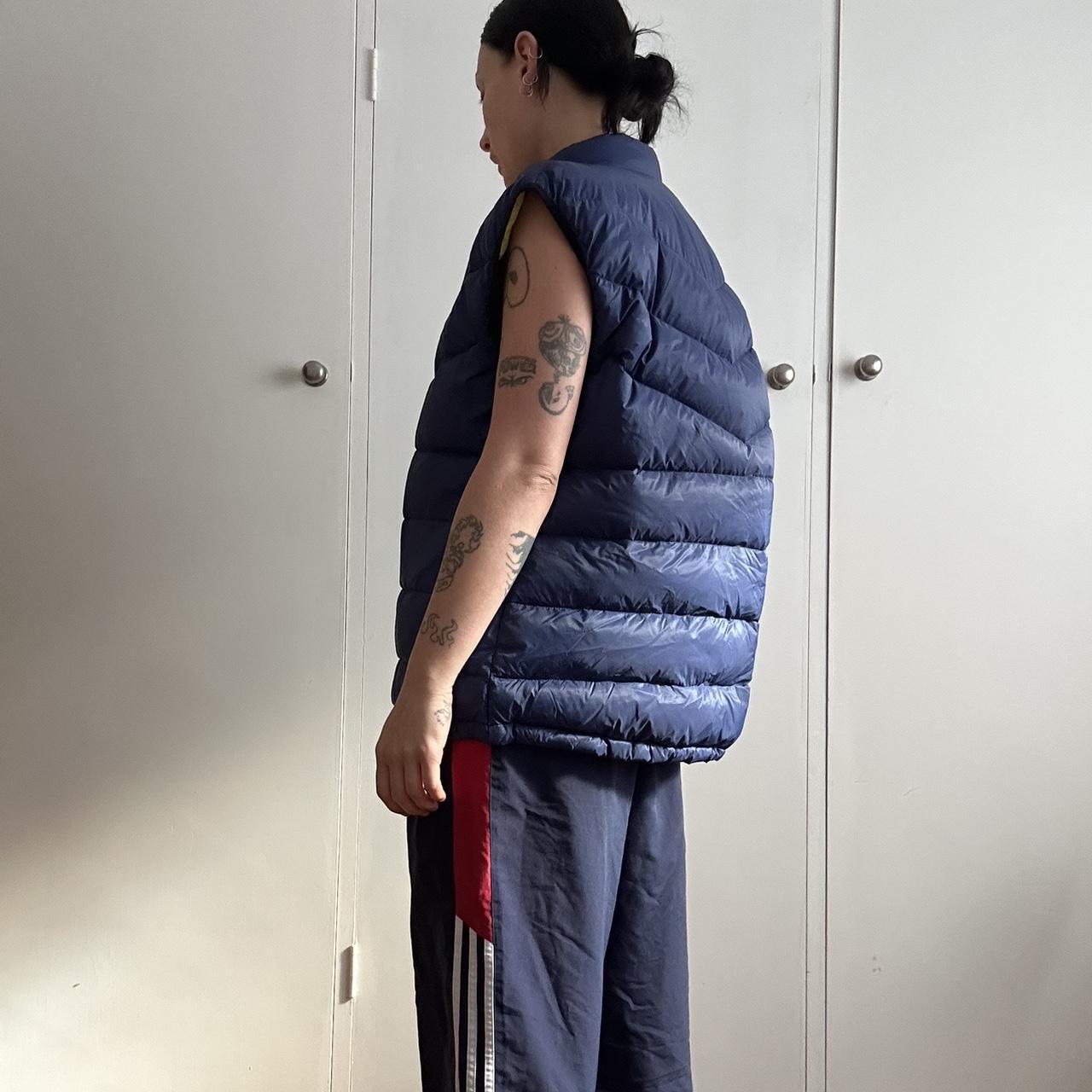 NAVY/LIME GREEN GORPCORE PUFFER VEST For all your... - Depop