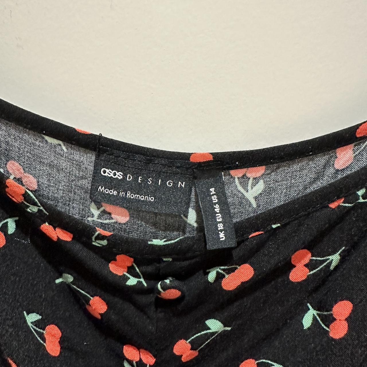 ASOS midi cherry print dress. Only worn a handful of... - Depop