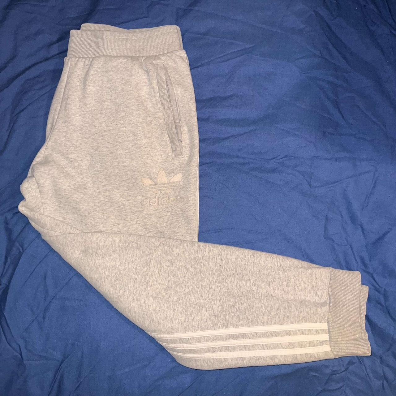 Grey Adidas Tracksuit Good Condition - Used Large... - Depop