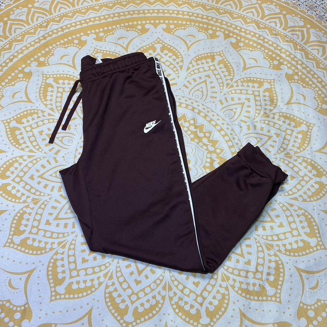 NIKE Nike Tracksuit Bottoms Track Pants Burgundy... - Depop