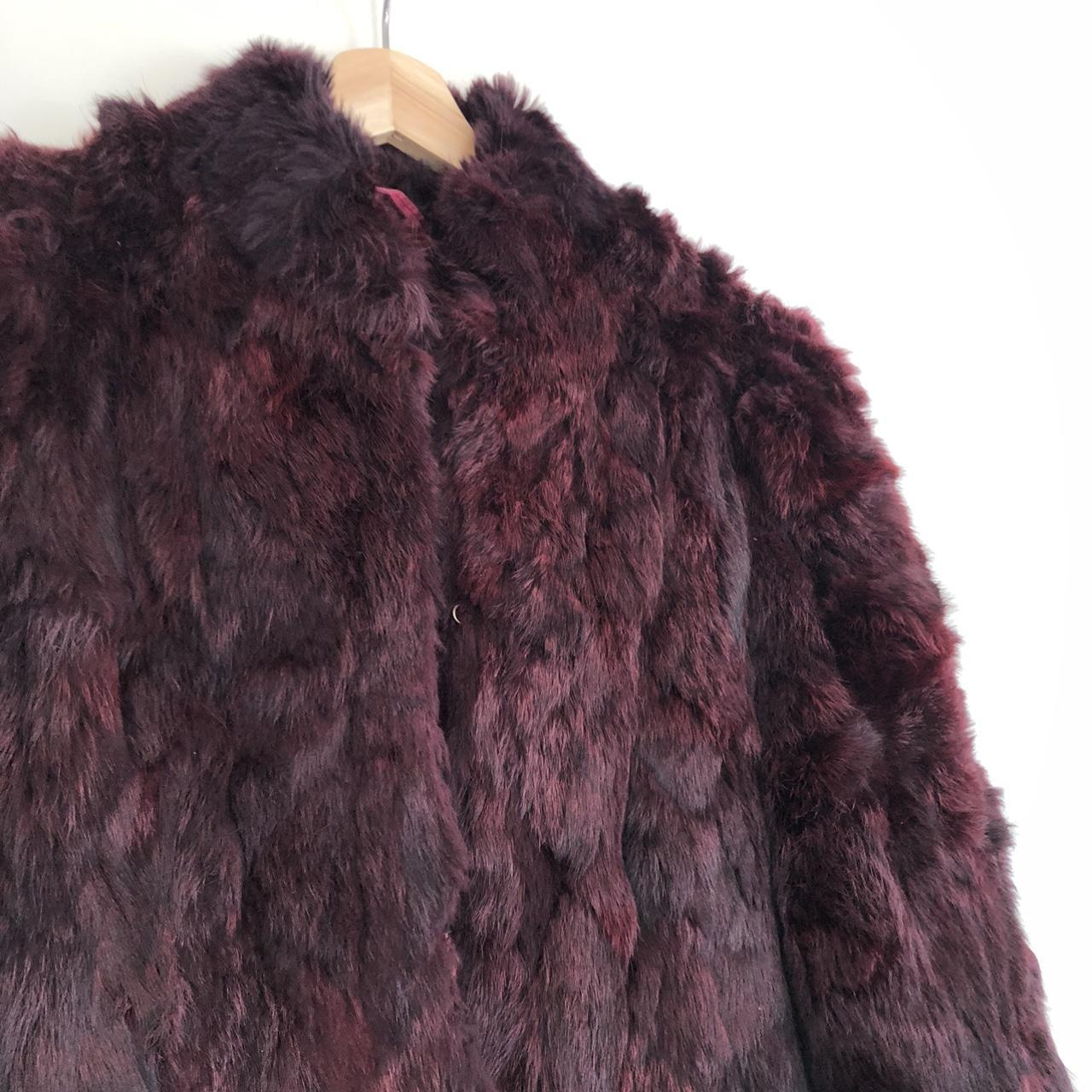 red quilted rabbit fur coat 🐇 ️‍🔥 nice and heavy w/... - Depop
