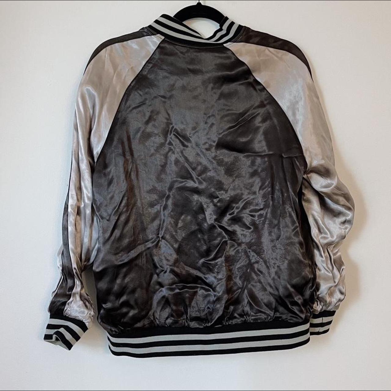 Gorgeous satin bomber jacket. One side features an... - Depop