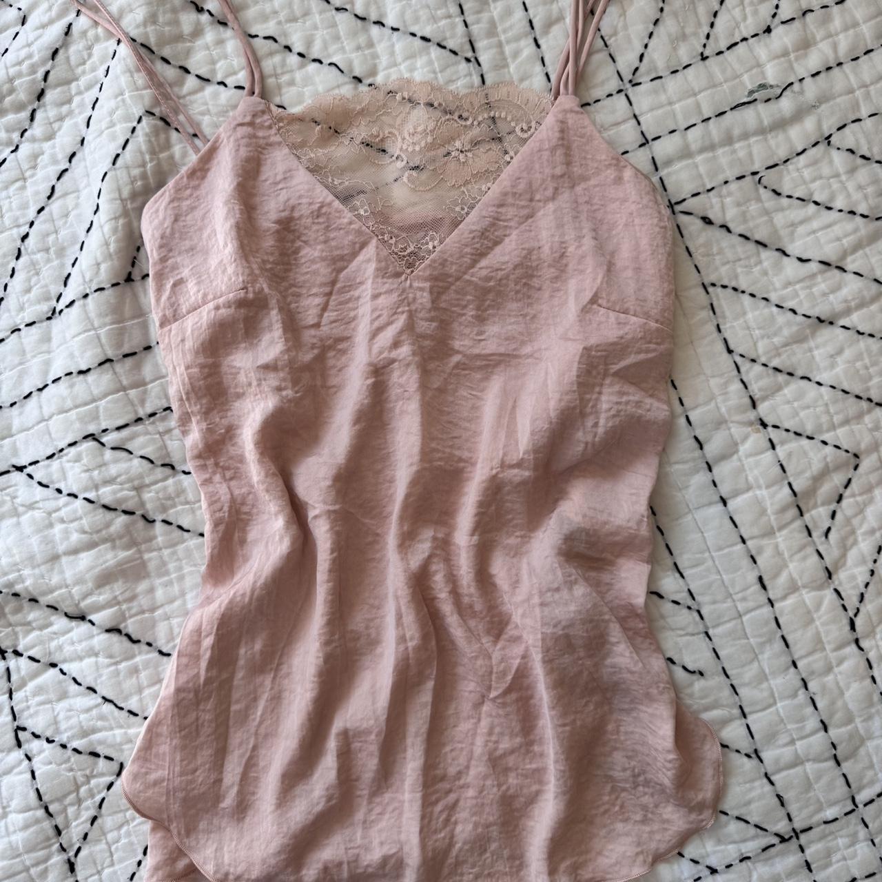 Light pink silk and lace camisole. So flattering on.... - Depop