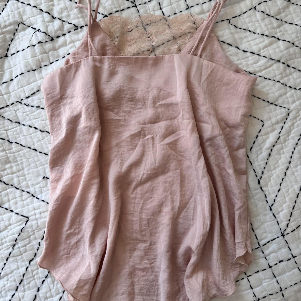 Light pink silk and lace camisole. So flattering on.... - Depop