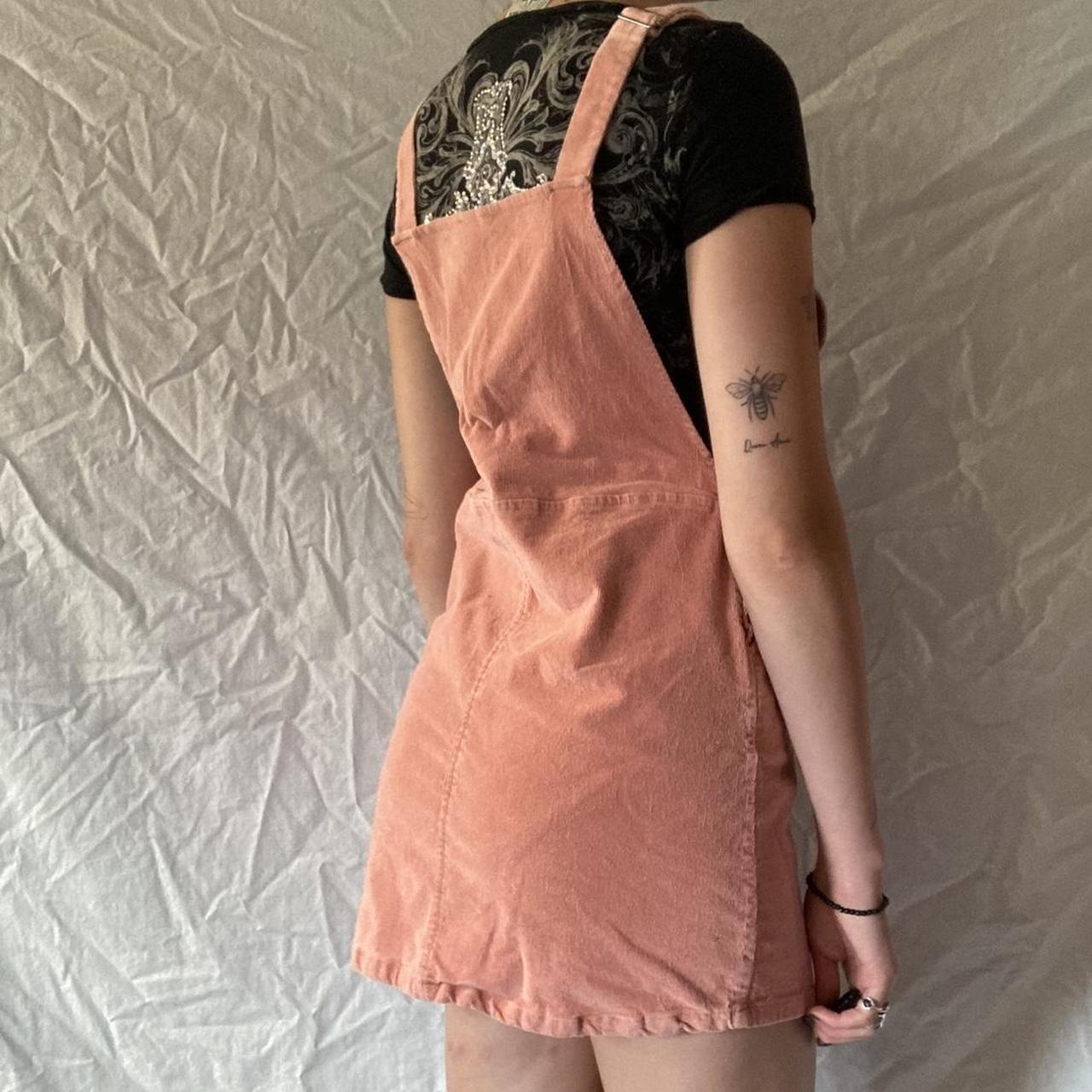 Super cute pink corduroy overall dress, in great... - Depop