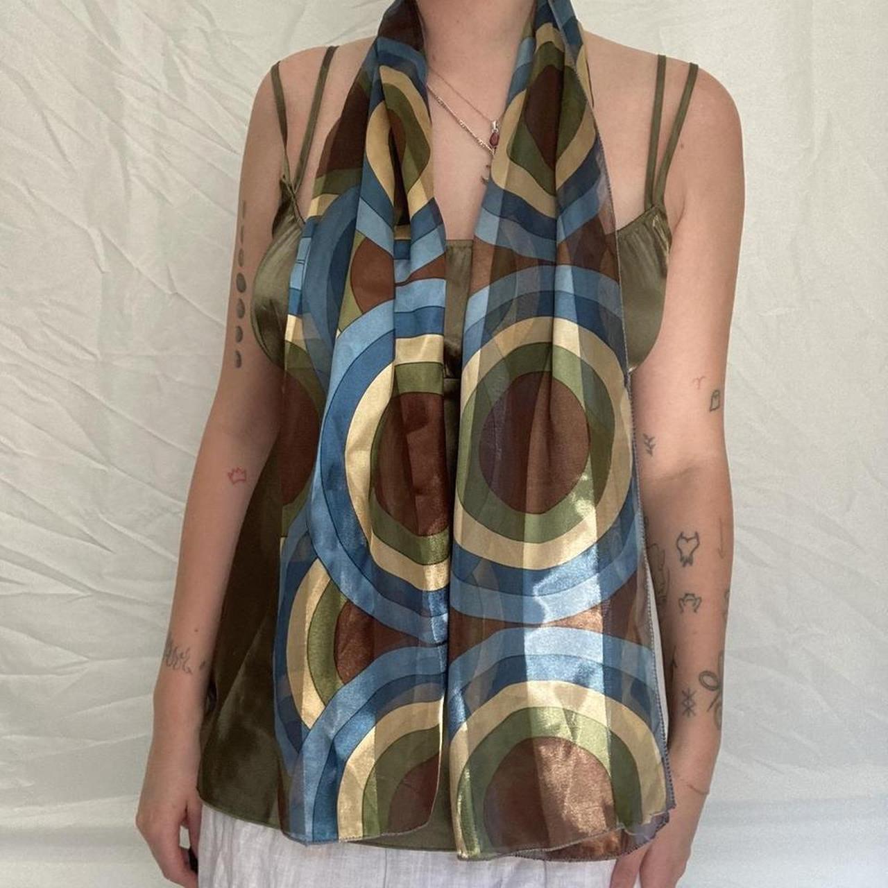 Lovely vintage Y2K scarf, has a tiny run in the seam... - Depop