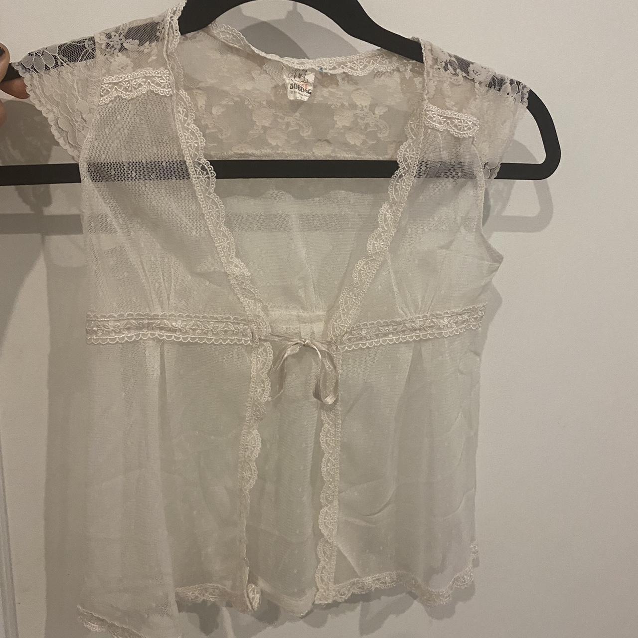 Beautiful white / transparent blouse Size 2-4 or 6... - Depop