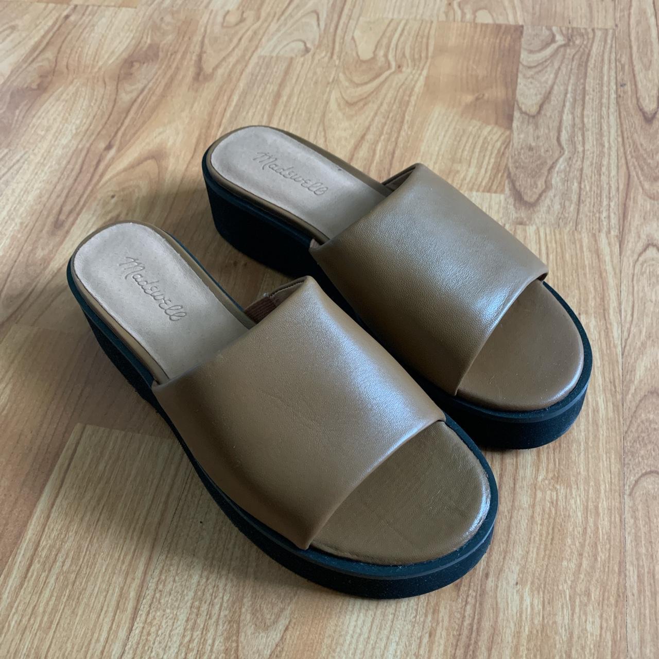 Madewell NWOT brown and black platform slides. I... - Depop