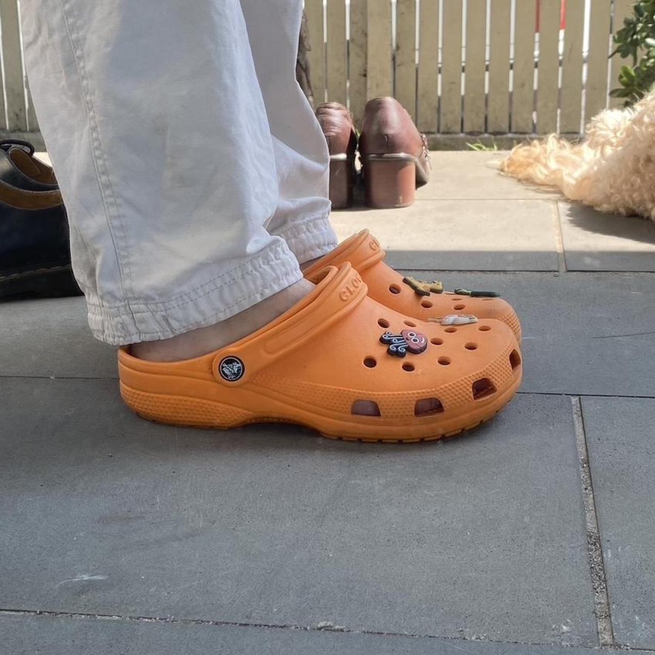 Orange crocs! 🧡 M6, W8 Slightly dirty but an easy... - Depop