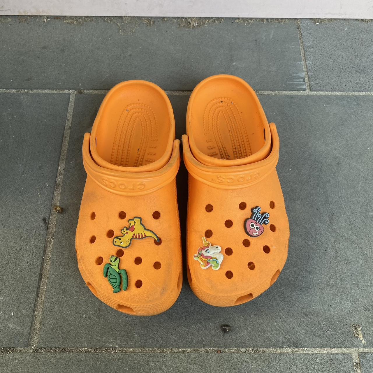 Orange crocs! 🧡 M6, W8 Slightly dirty but an easy... - Depop