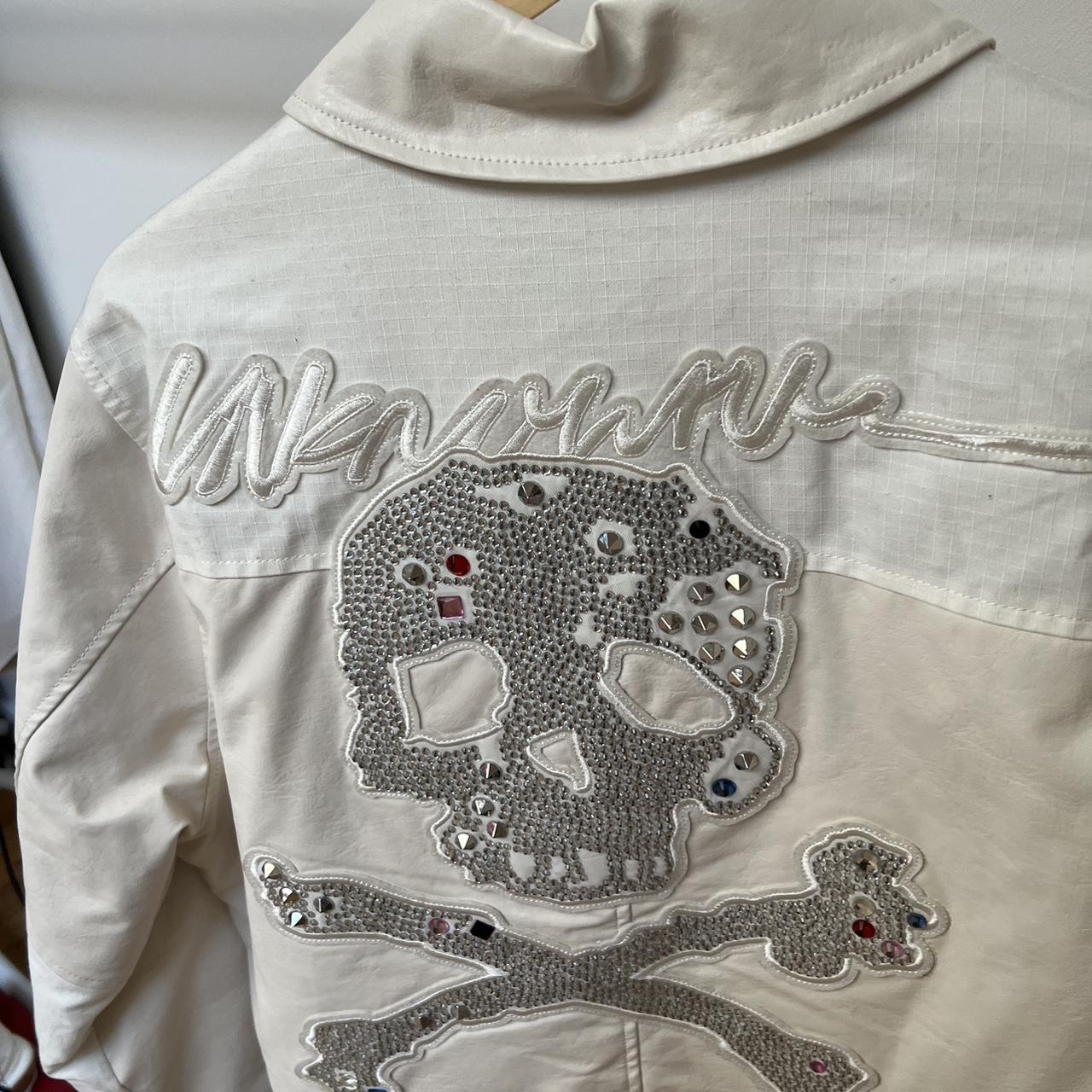 UNKNOWN LONDON white vegan leather jacket - UK Size... - Depop