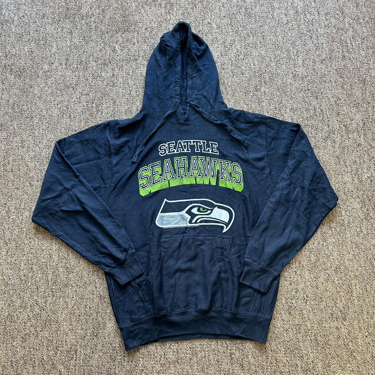 NFL Team Apparel Seattle Seahawks navy Hoodie... - Depop