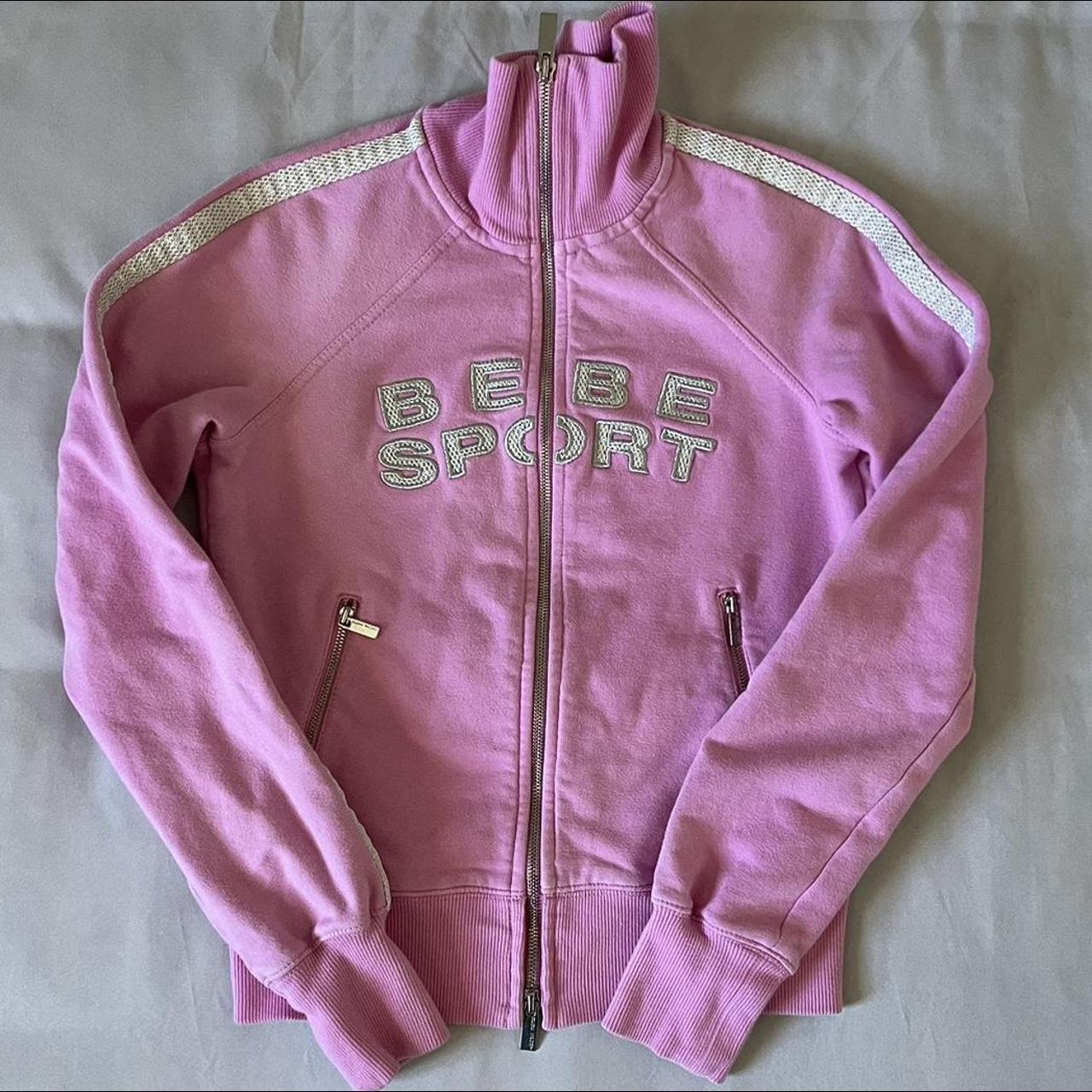 Pink bubblegum Bebe sport jacket Micro rhinestone... - Depop