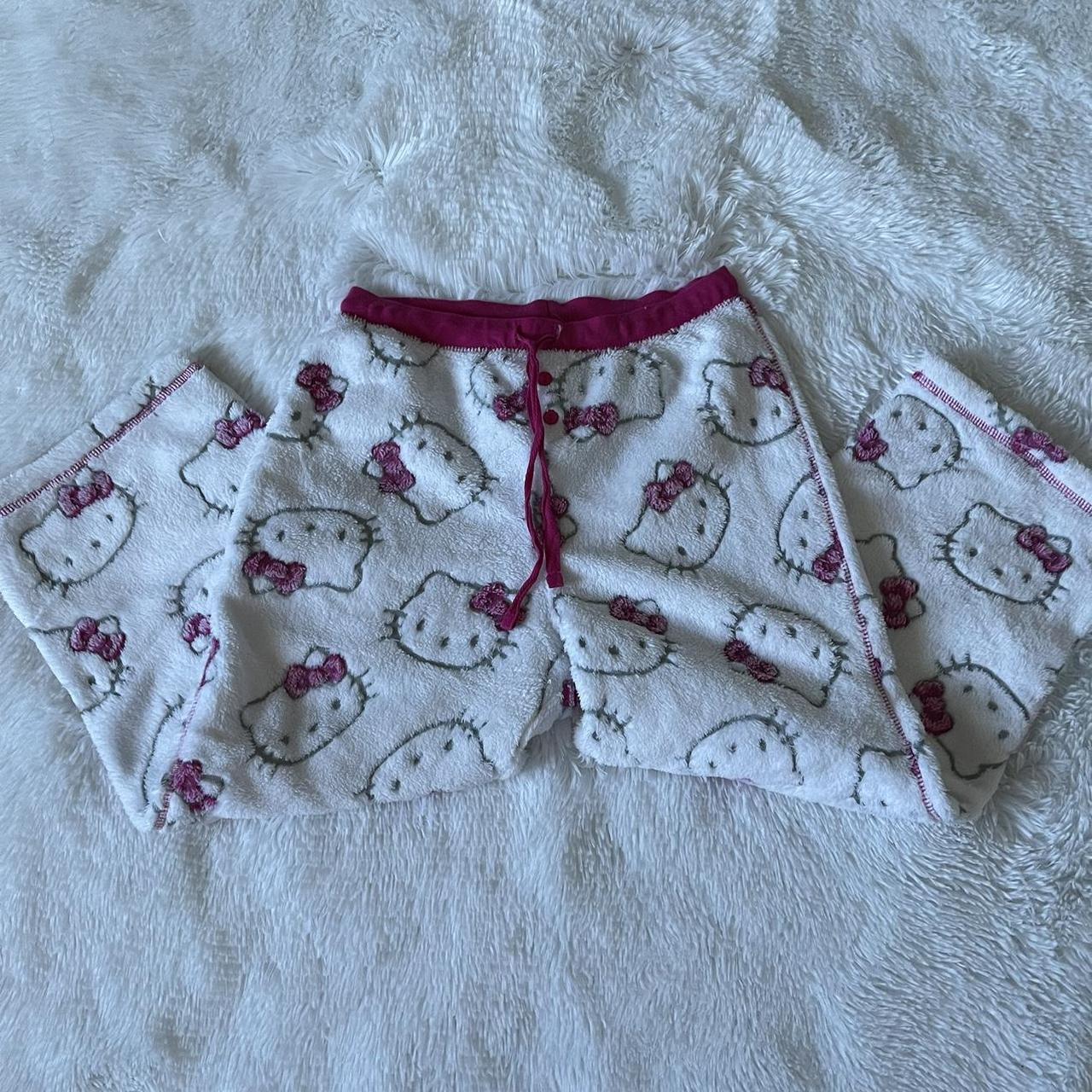 Fuzzy hello kitty pajama pants Still very soft... - Depop