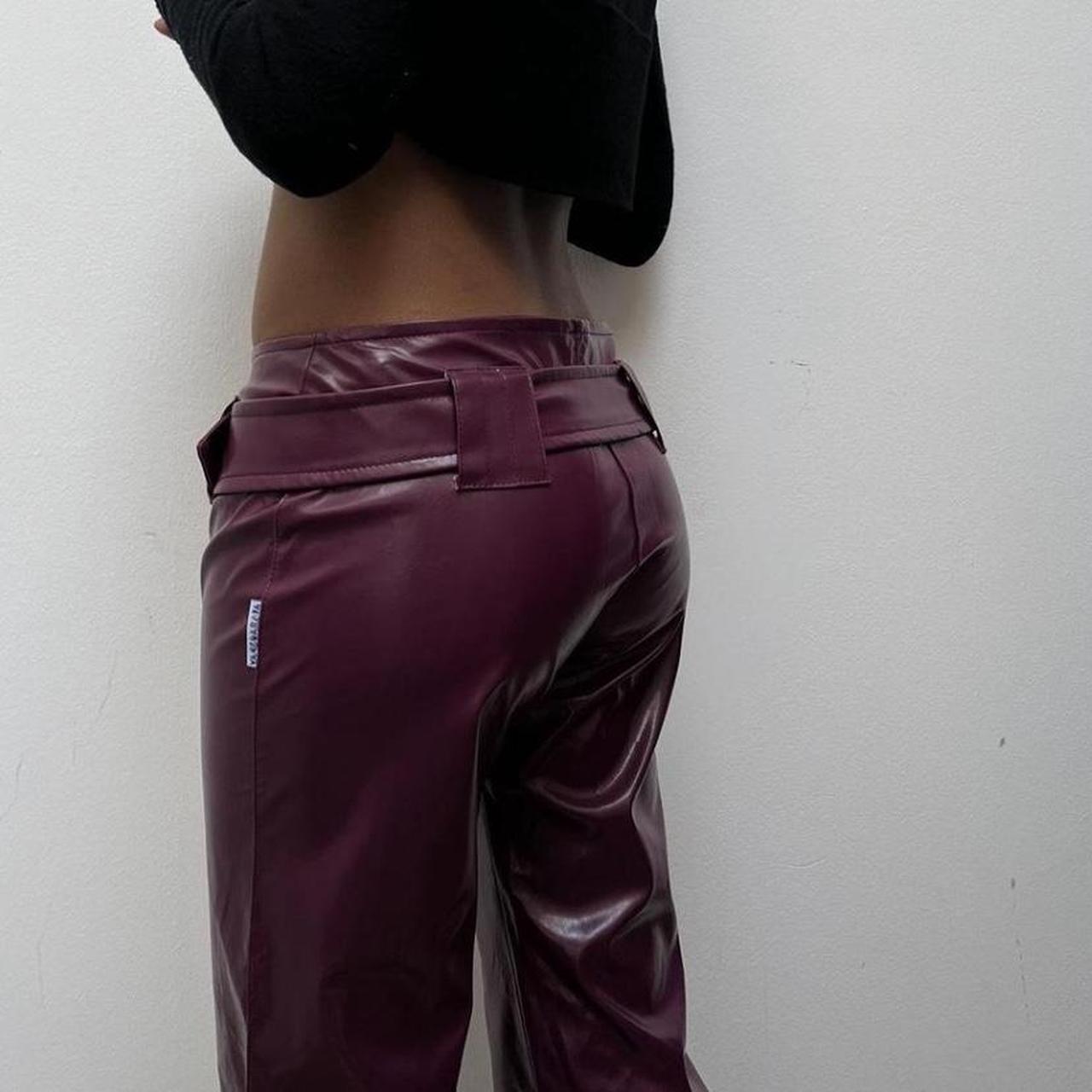 💜repop💜 2000s low rise buckle pvc flared - low rise... - Depop