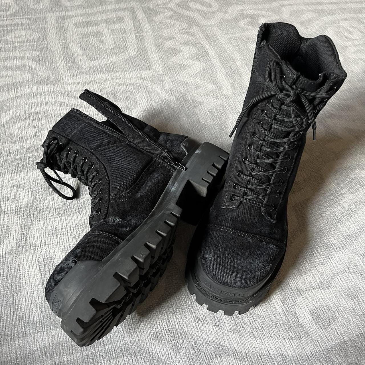 Balenciaga Distressed Striker boots Size 11 (EU... - Depop