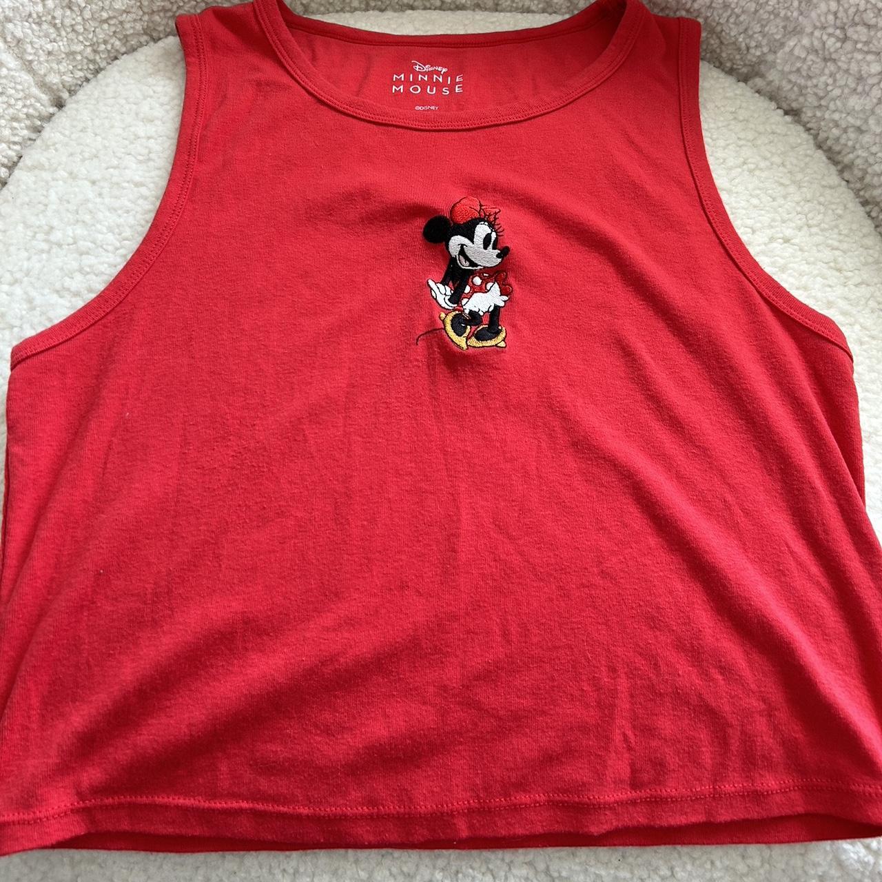 Red Disney Minnie Mouse tank top! Embroidery Minnie... - Depop