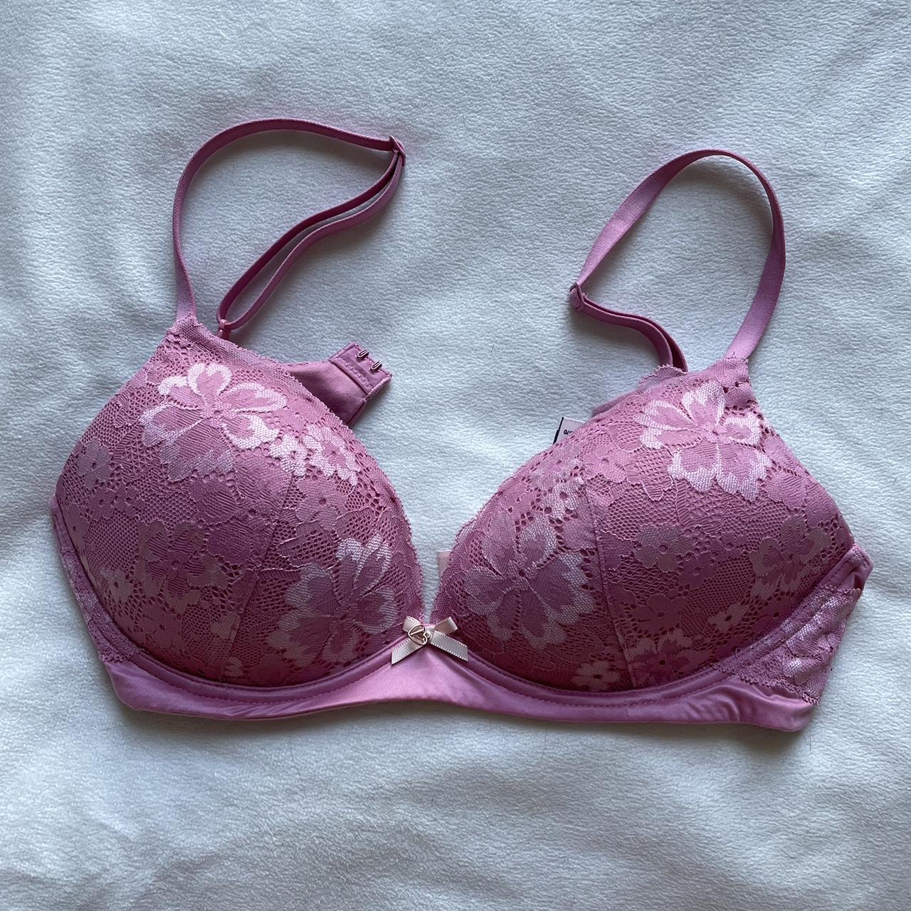 beautiful pink floral VS wireless bra, this is the... - Depop