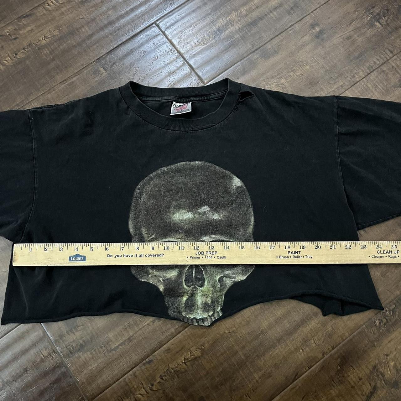 Vintage 90s Skull Skeleton Womens Black Horror Big... | Depop