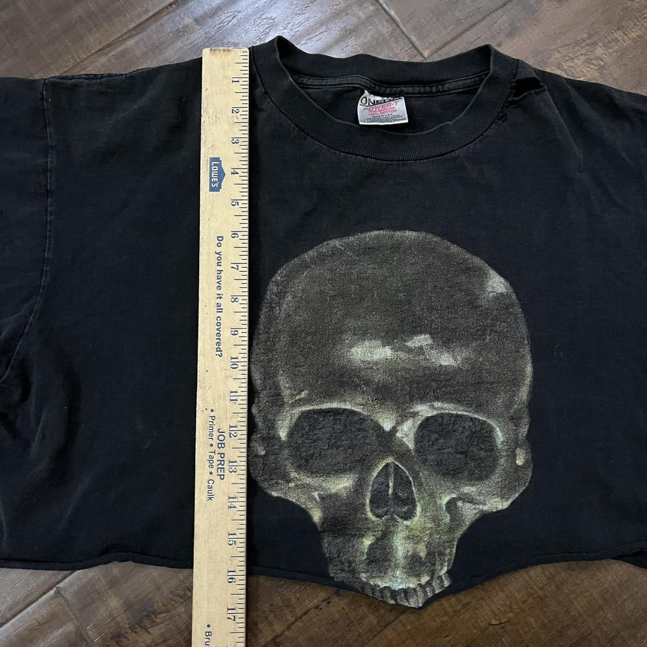 Vintage 90s Skull Skeleton Womens Black Horror Big... | Depop