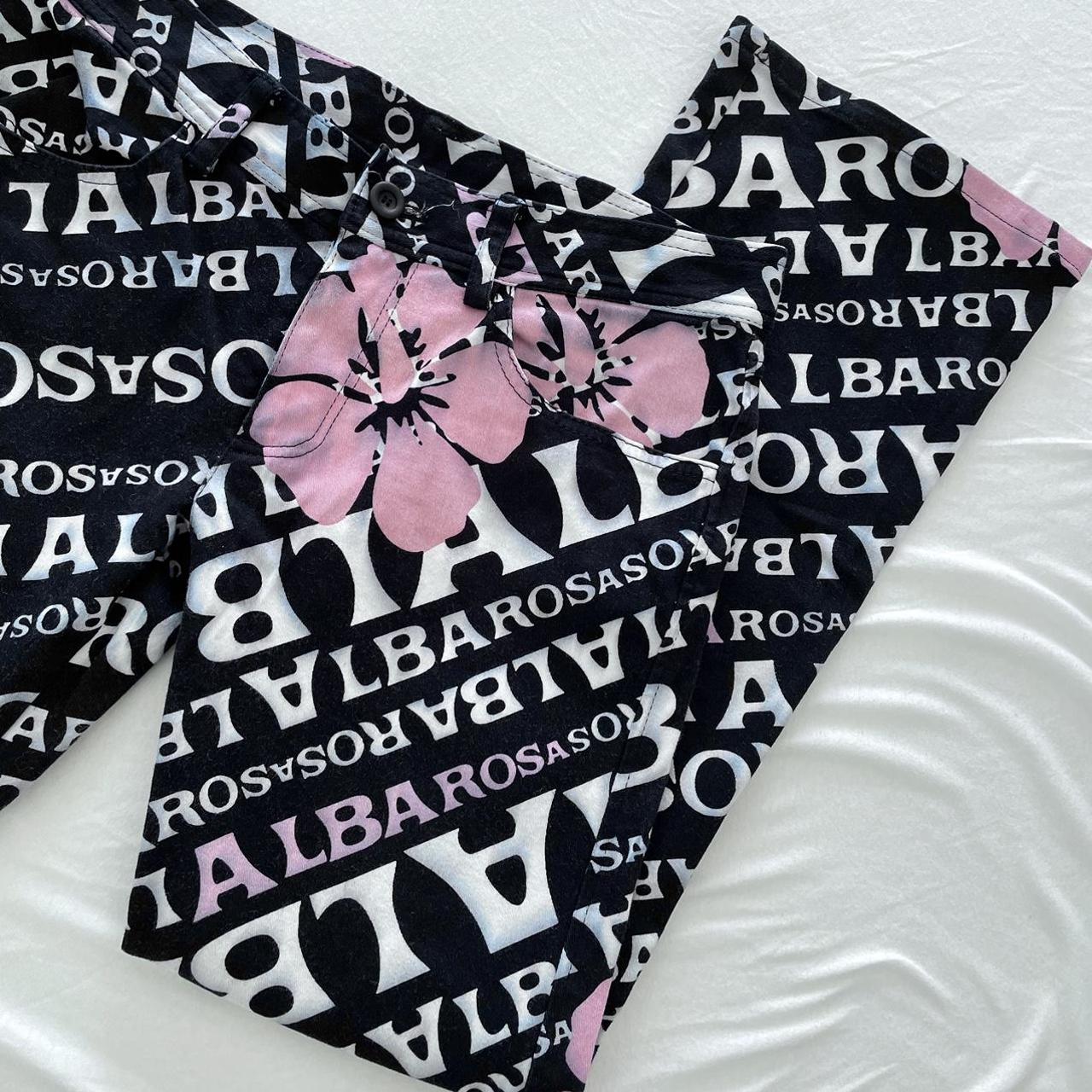 90’s vintage Alba Rosa lettering corduroy flared... - Depop