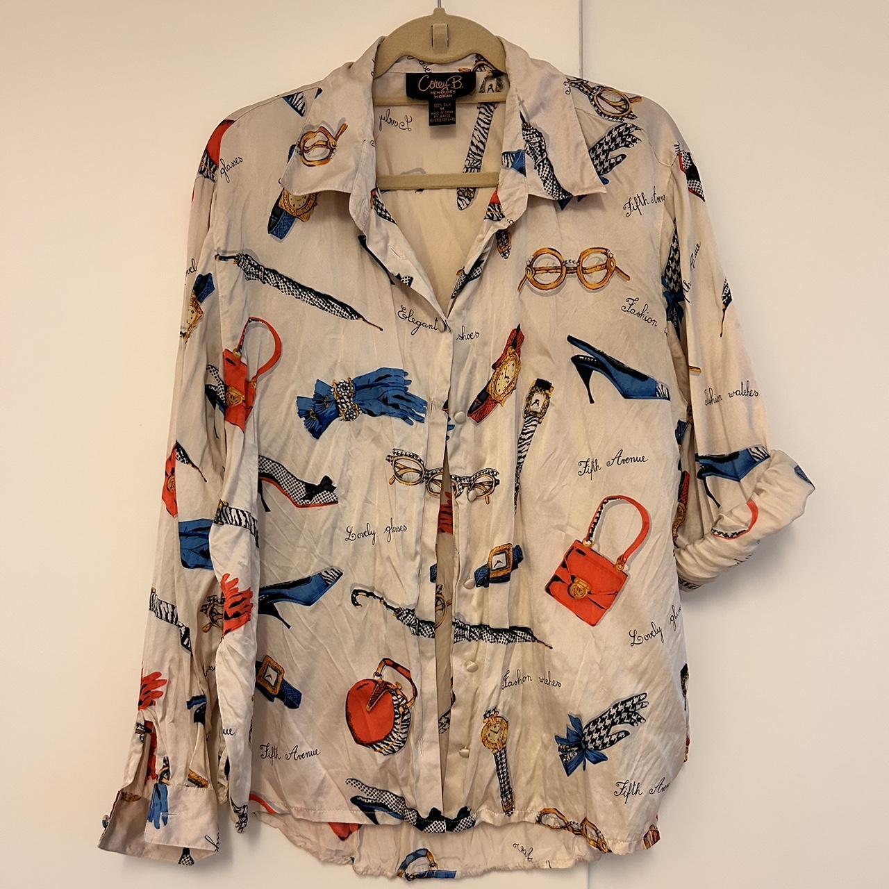 Gorgeous 100% silk vintage button down from Colby B... - Depop